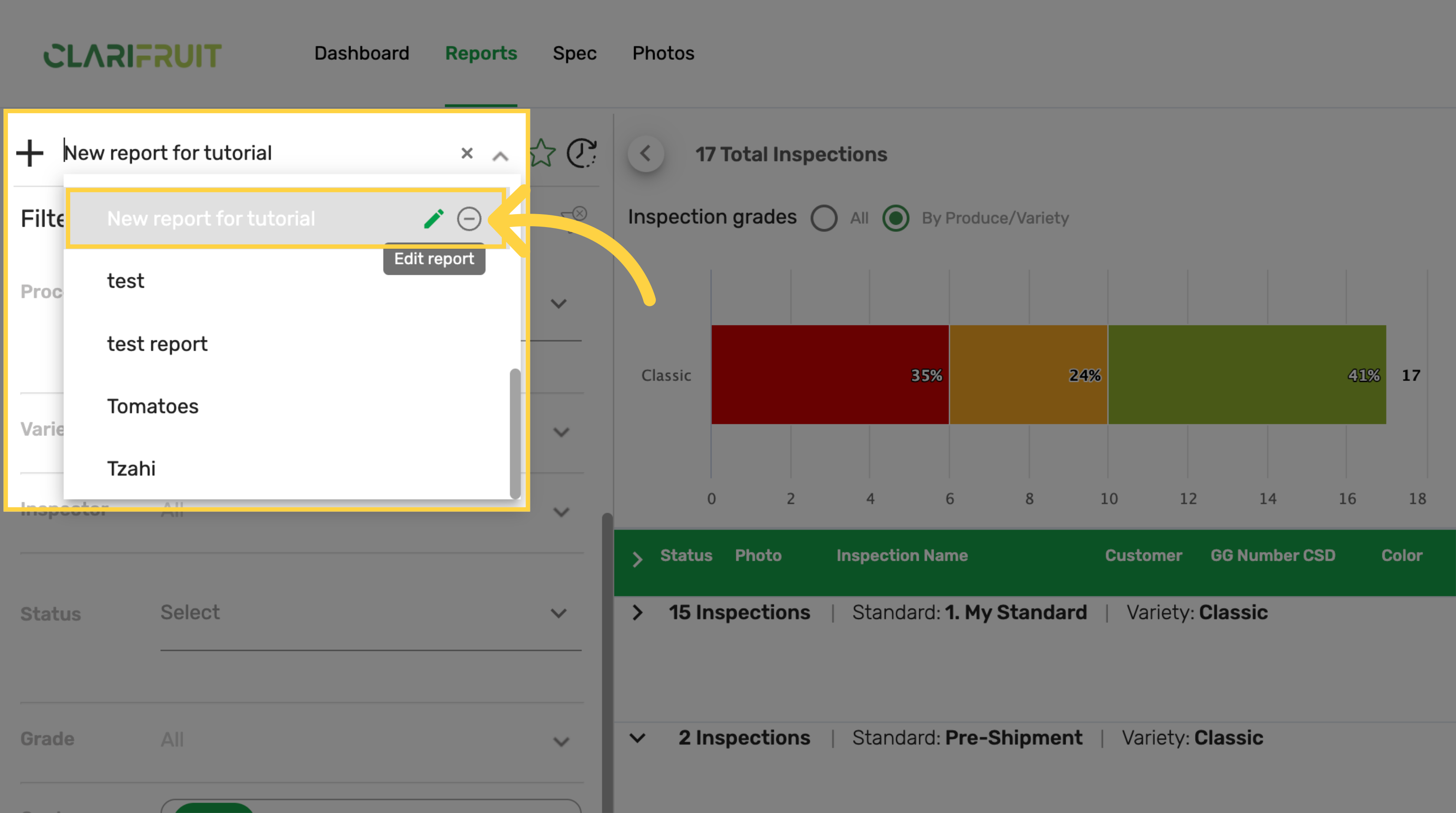Build a new report – Clarifresh Help Center