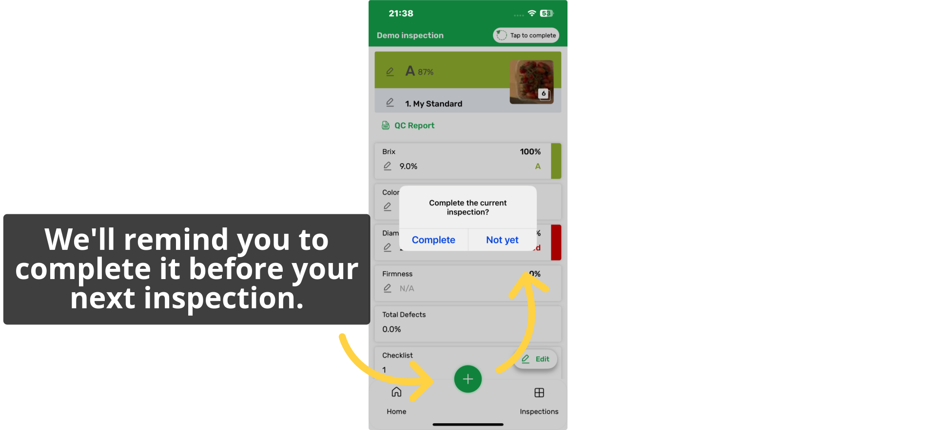 Inspection Results Screen – Clarifresh Help Center