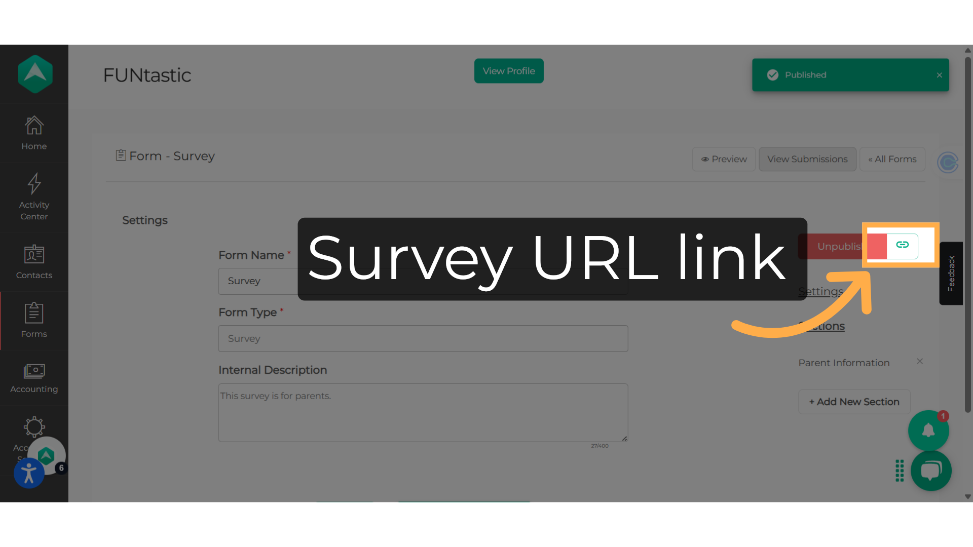 How to Publish Surveys and View Submissions