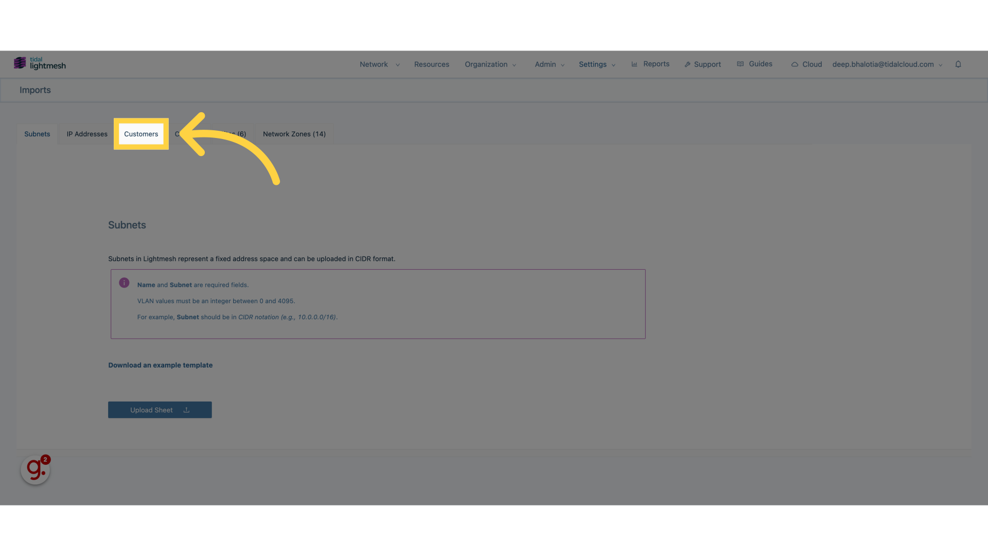 Importing Customers | Tidal LightMesh User Guides
