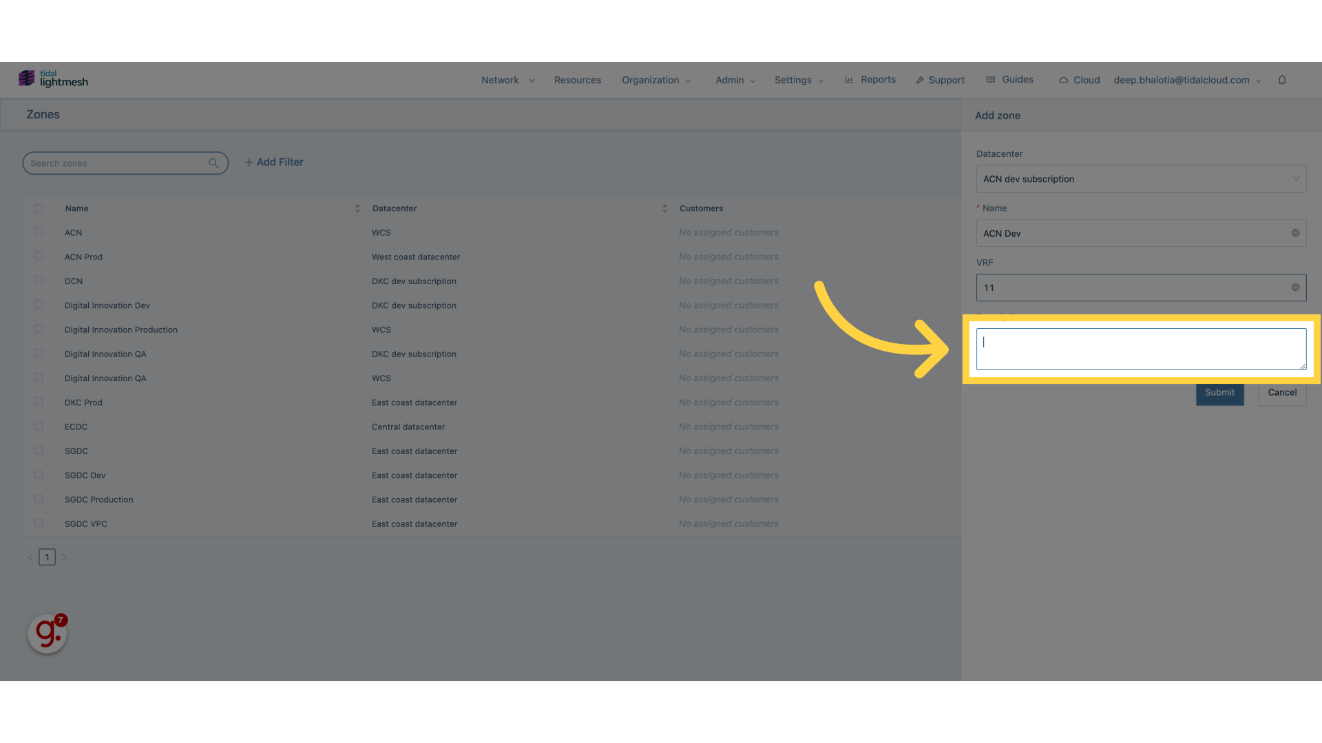 New Zone | Tidal LightMesh User Guides