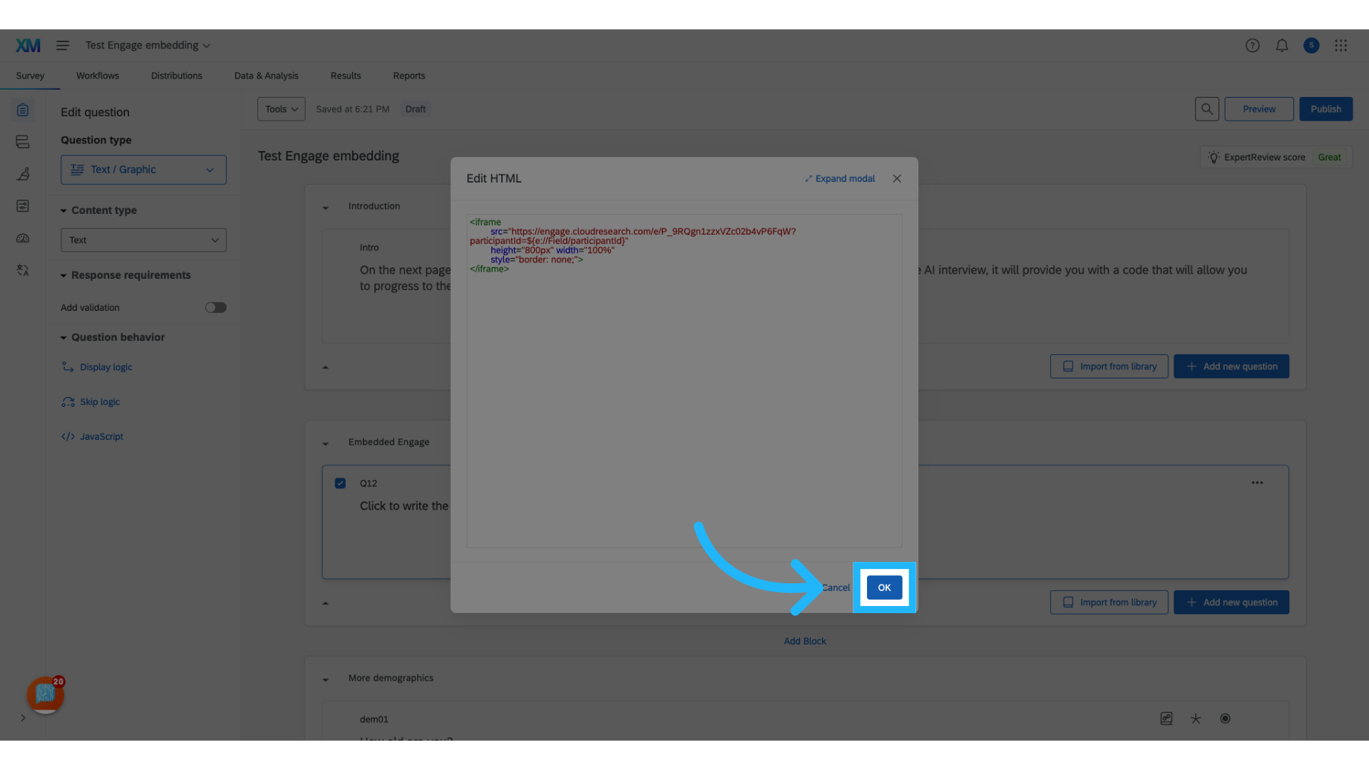 Integrate Engage into Qualtrics – Engage