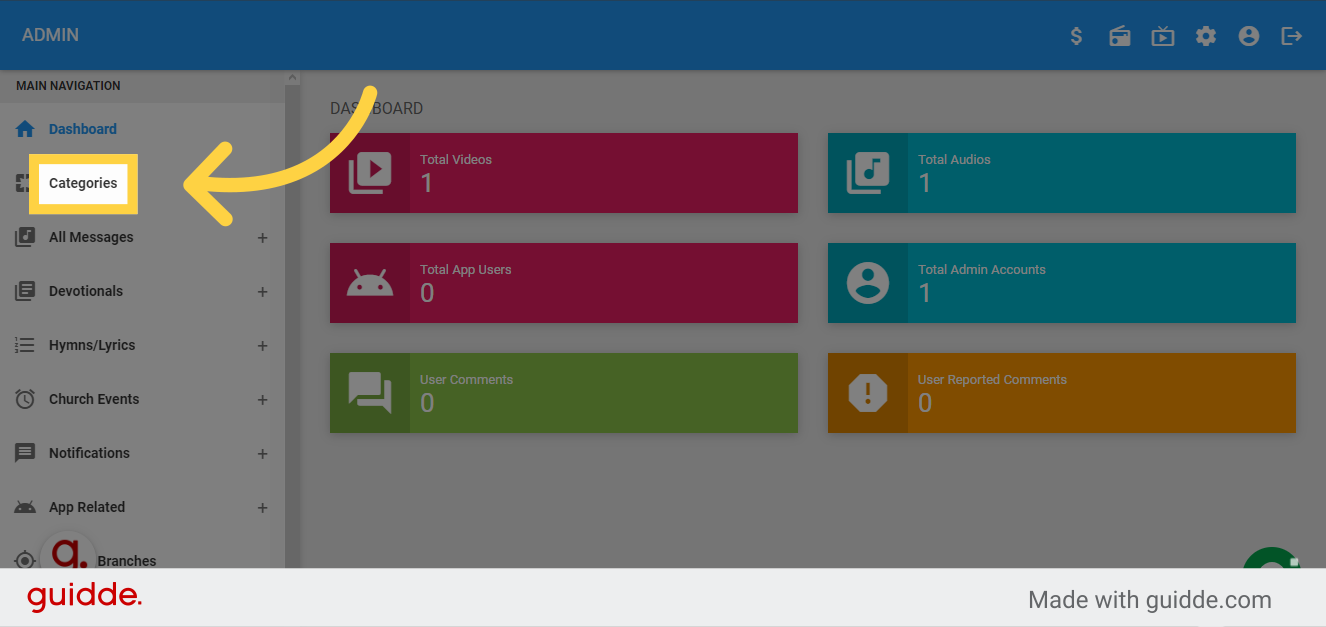Edit a Category - TheFaithApp Docs