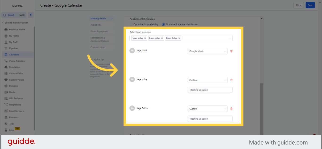 Round Robin Booking Calendar | Maven HQ