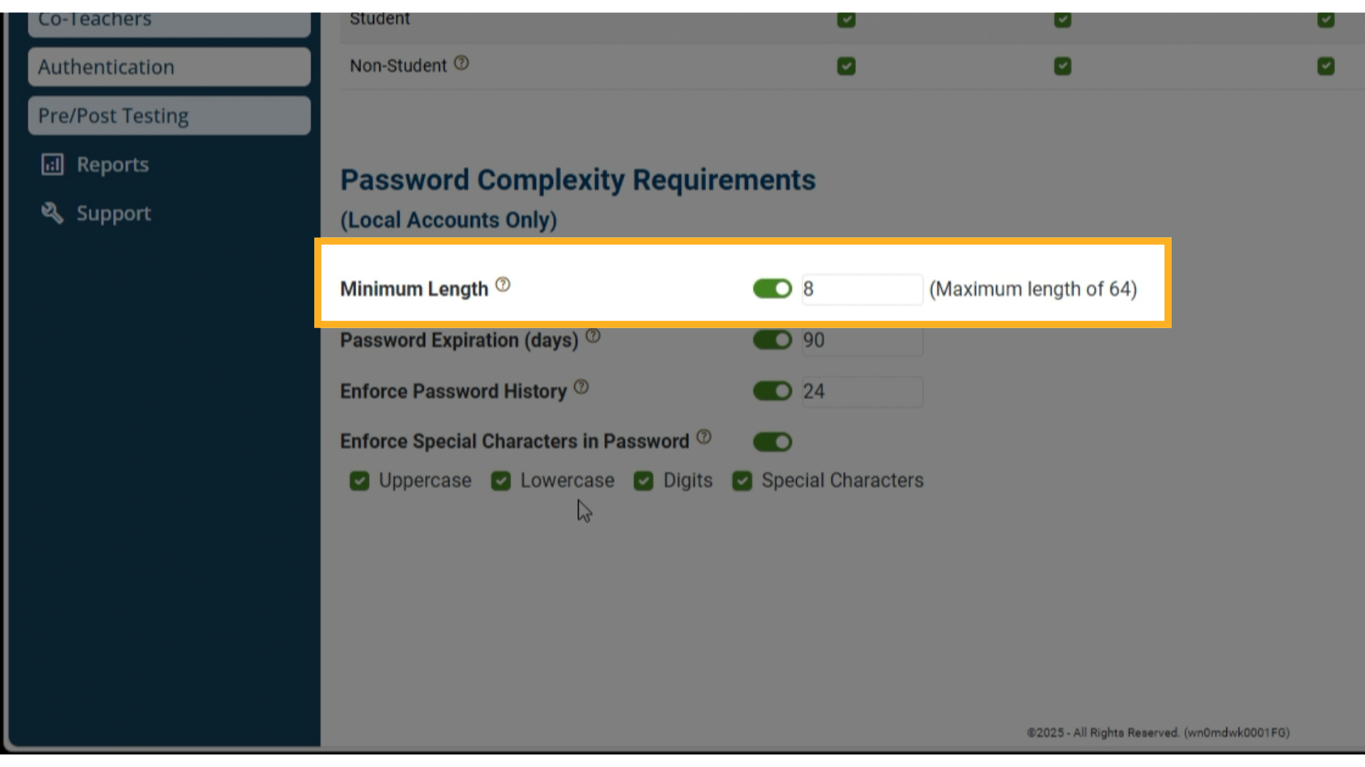 Org Admin: Managing Password Complexity