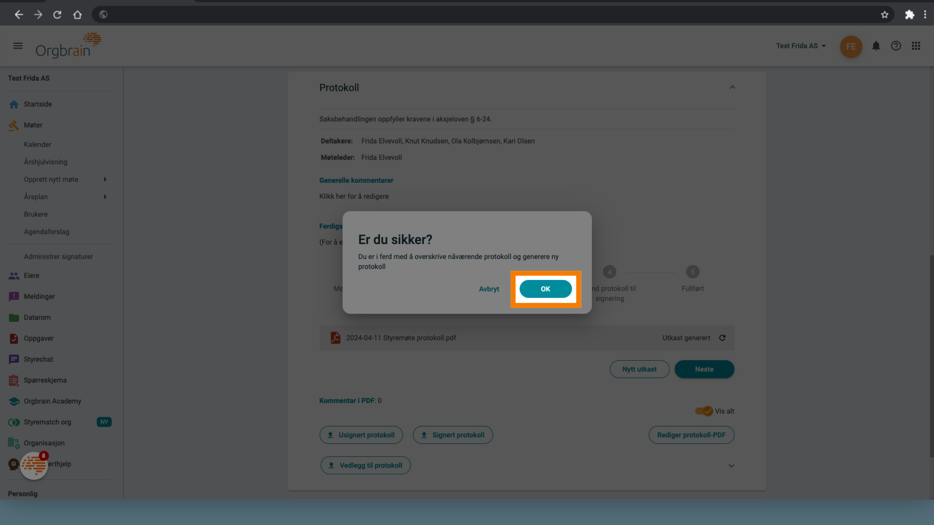 Rediger protokoll-PDF