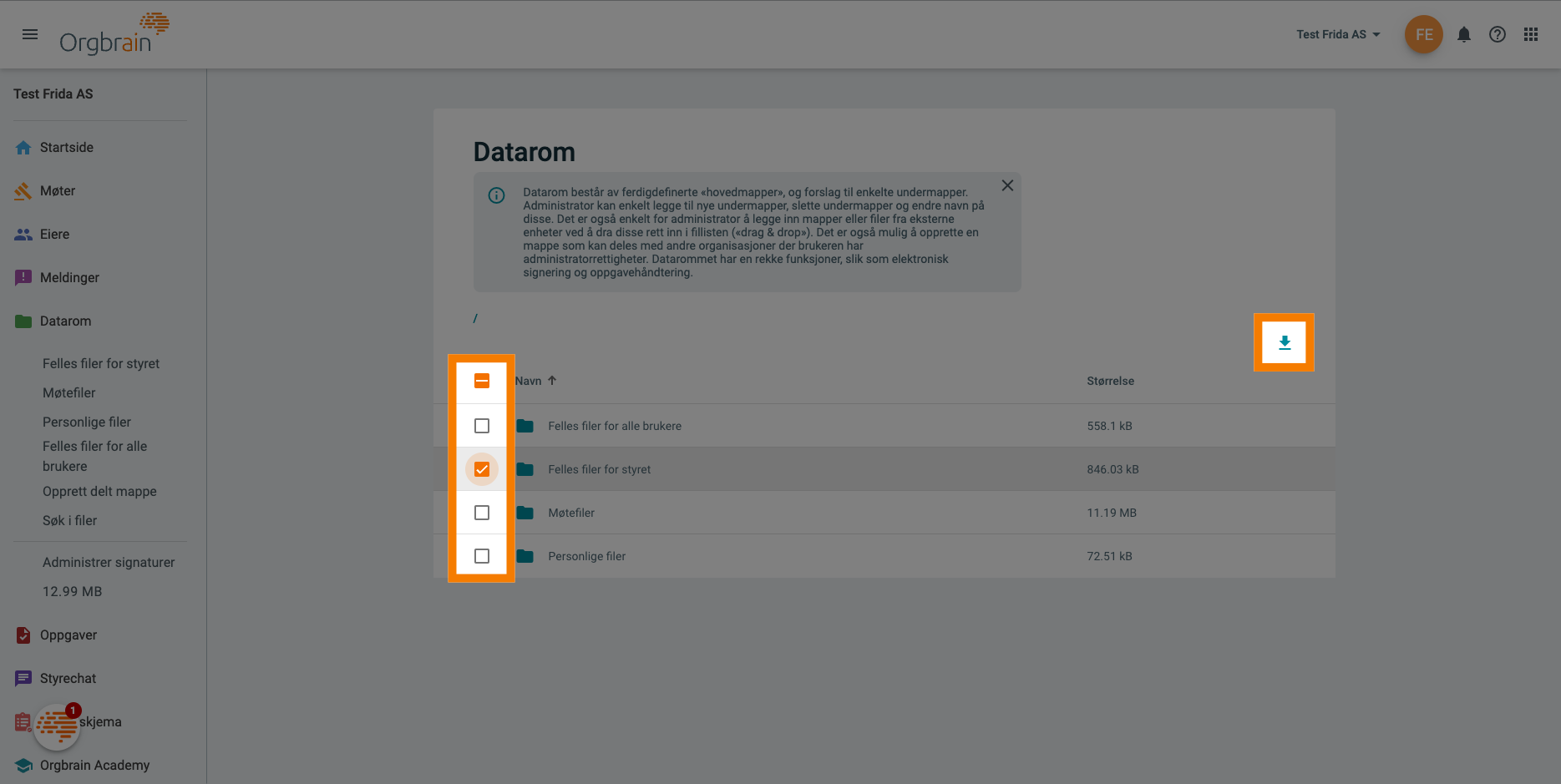 Laste ned filer og mapper som en zip-fil