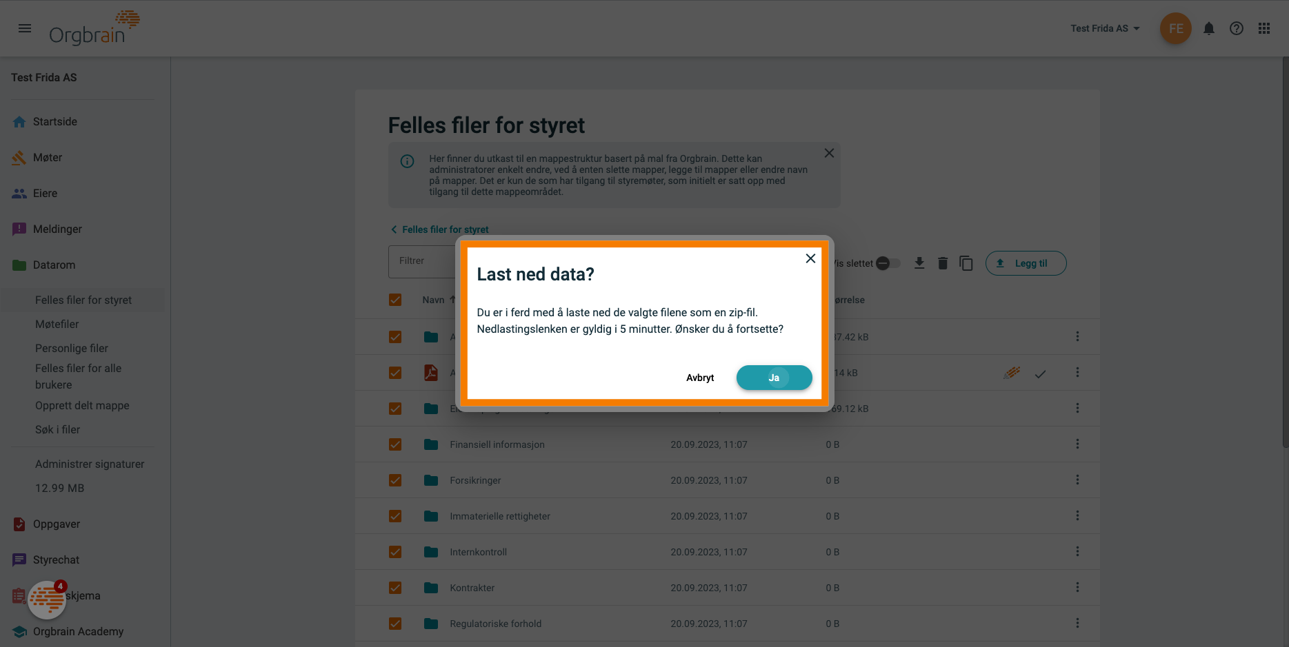 Laste ned filer og mapper som en zip-fil