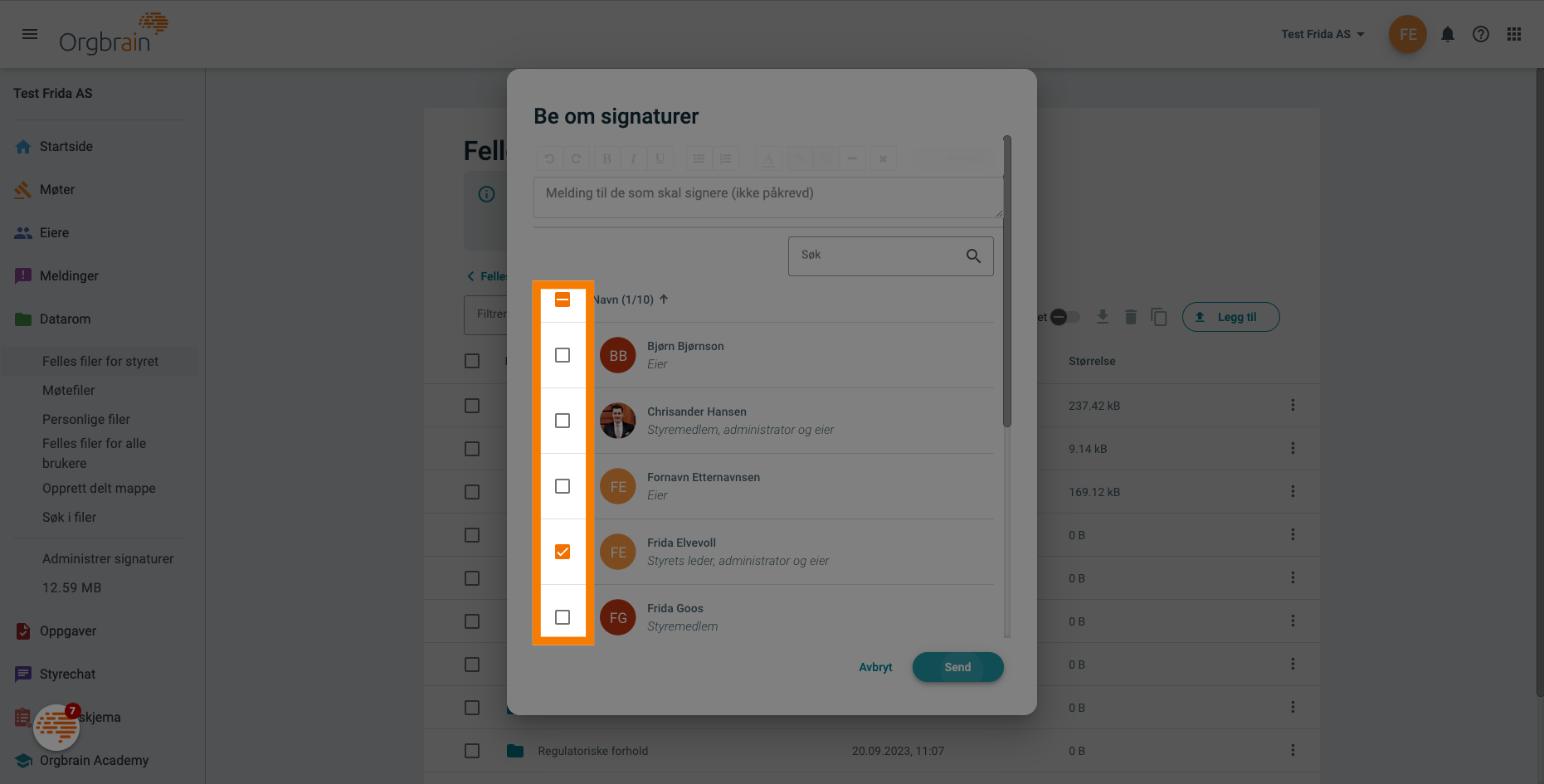 Send et dokument til signering - eSign
