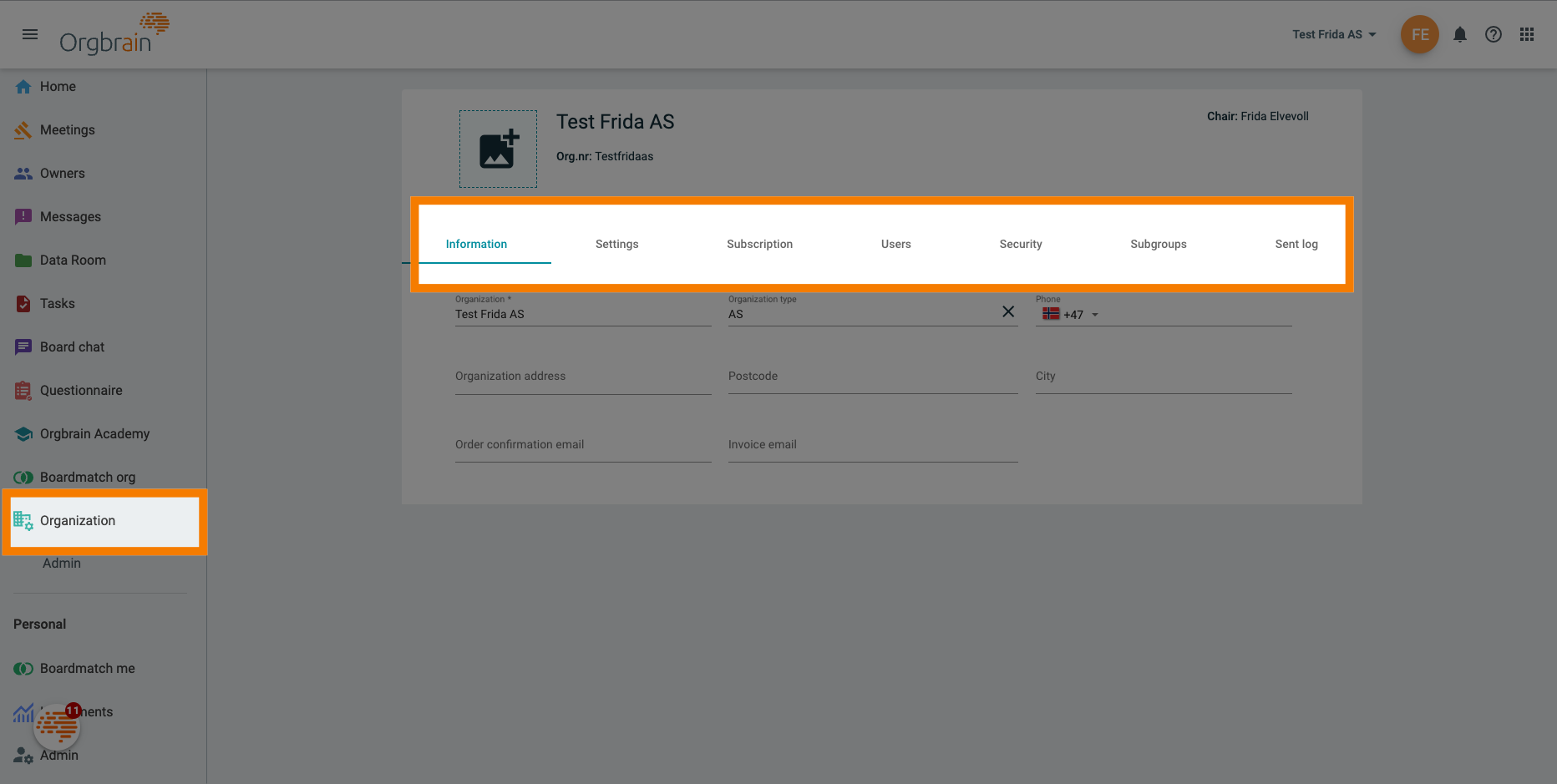Orgbrain Board Portal – Overview