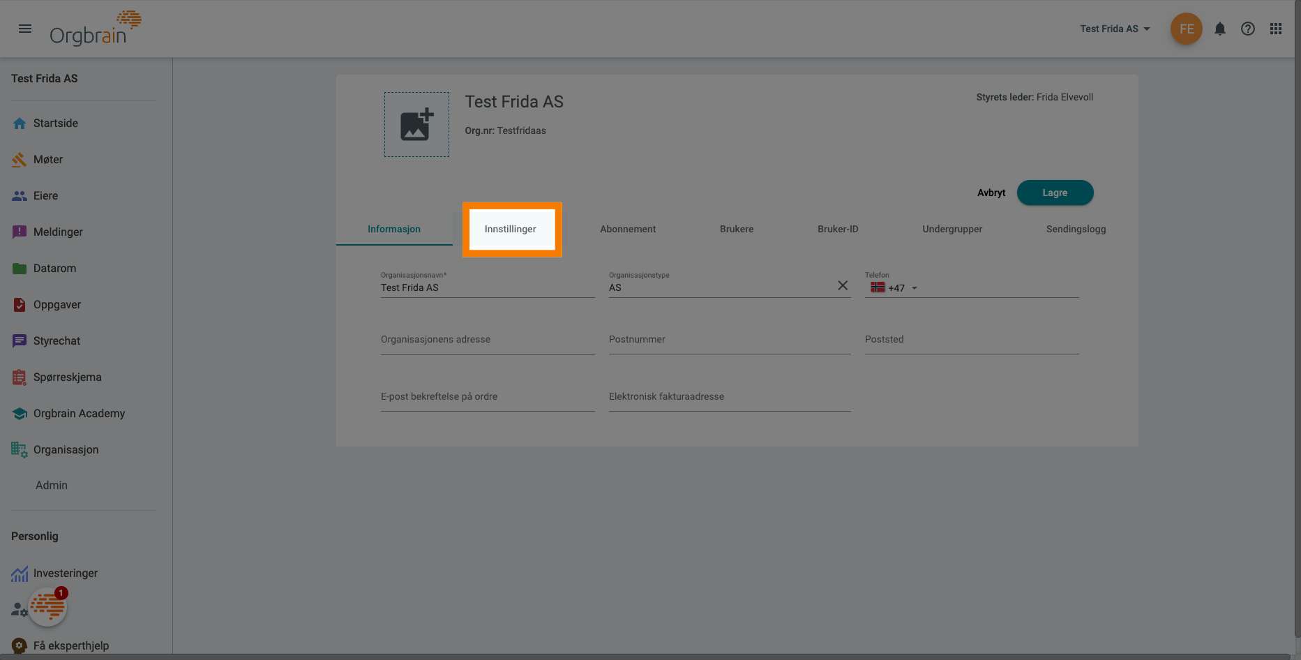 Orgbrain Support – Gi Orgbrain tilgang