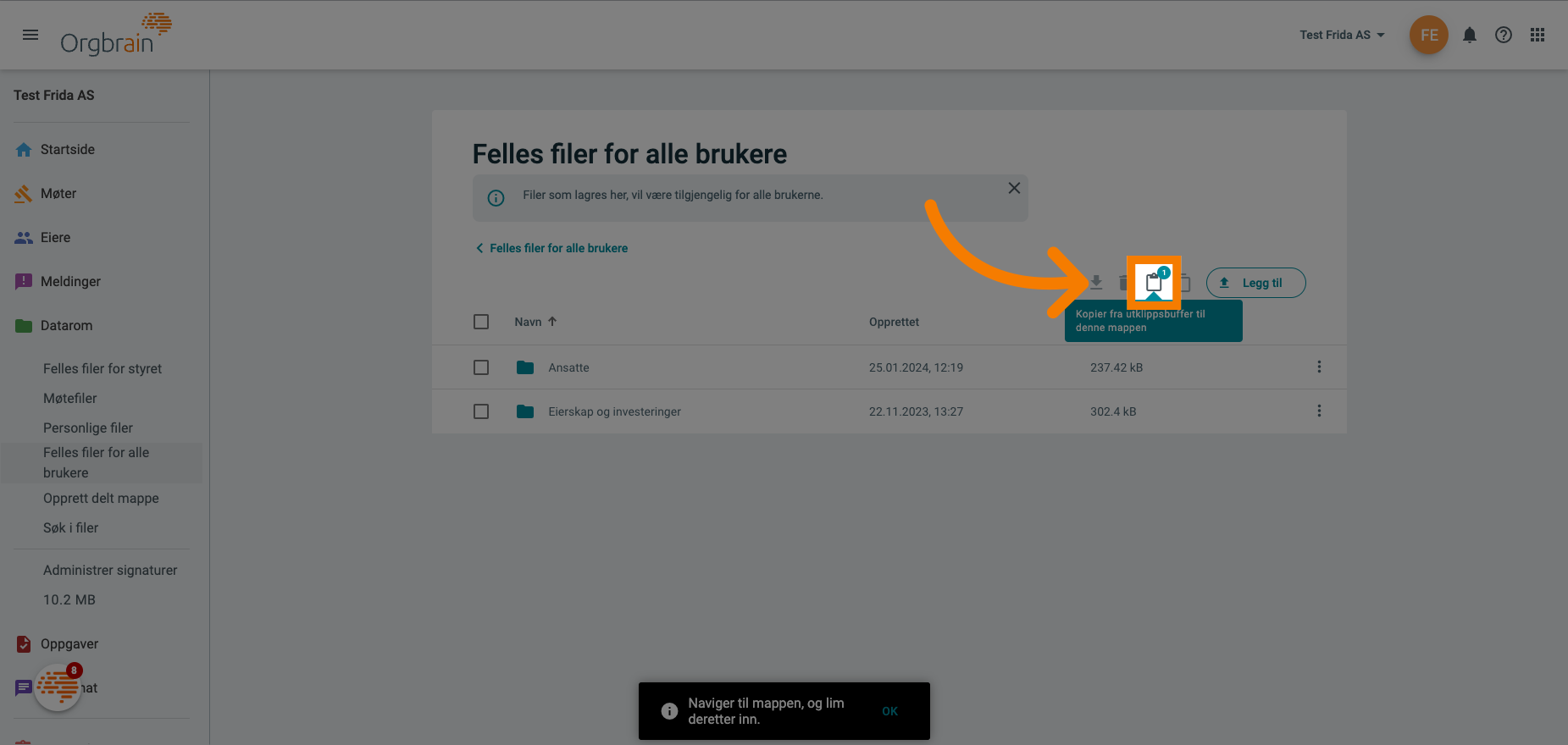 Kopiere filer og mapper