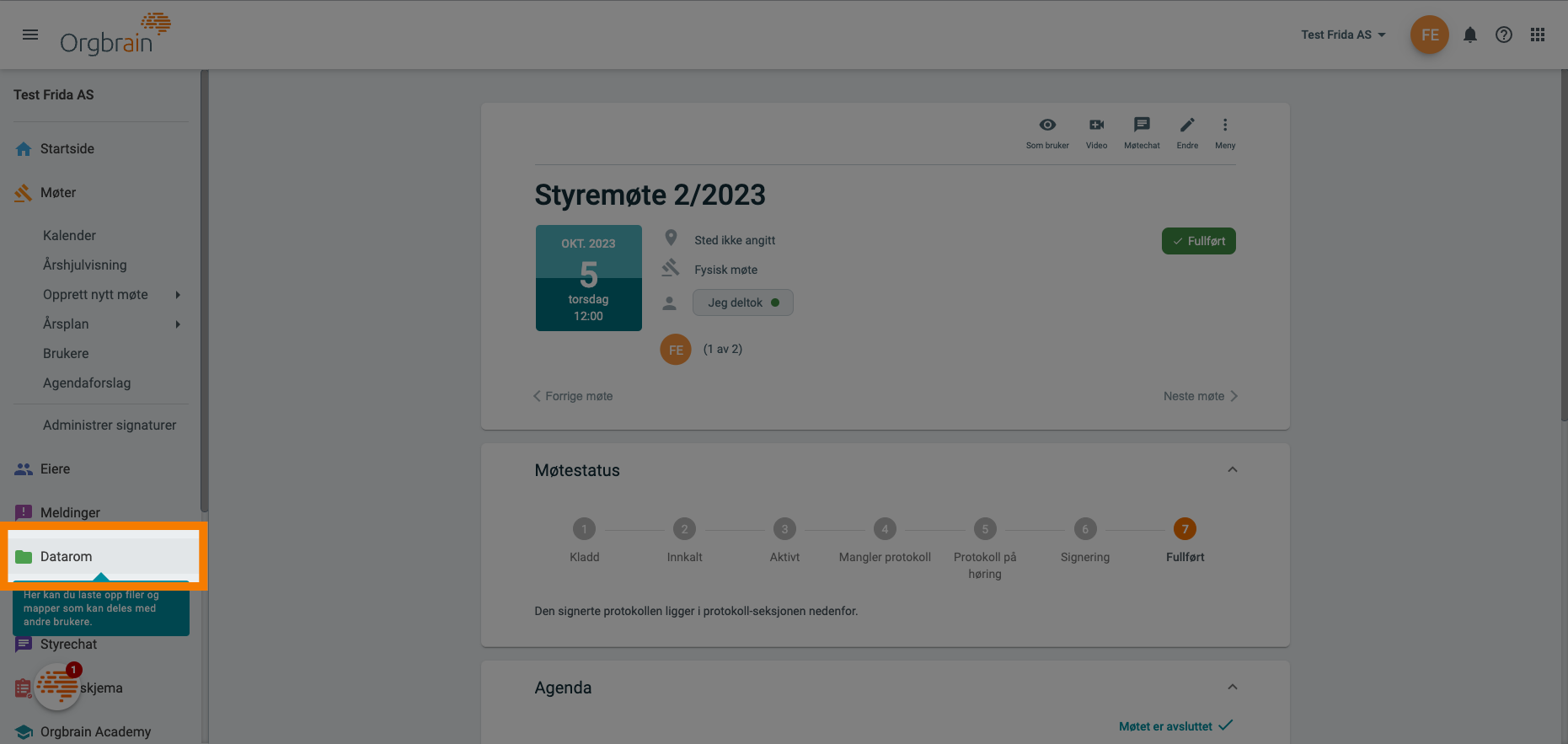 Finn protokoll og vedlegg fra møter