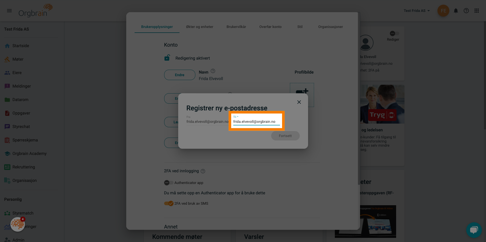 Hvordan endre e-postadresse