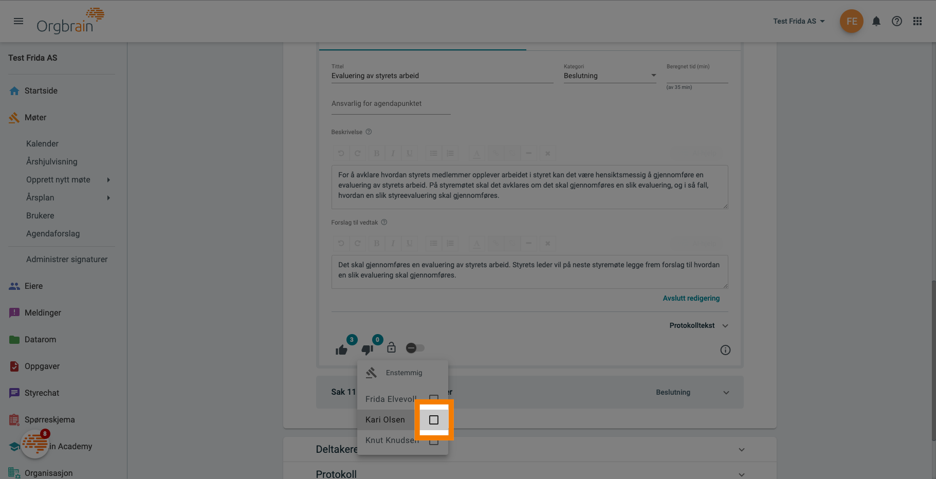 Hvordan endre stemme – styremøte