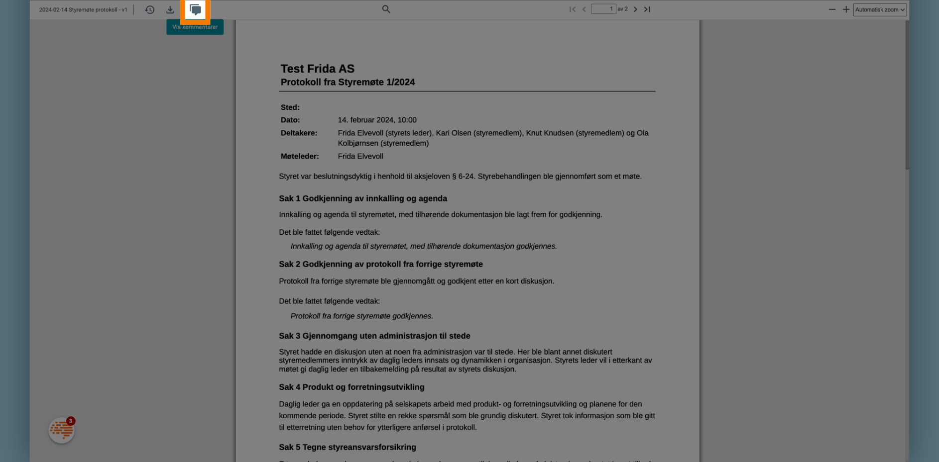 Kommentere en protokoll