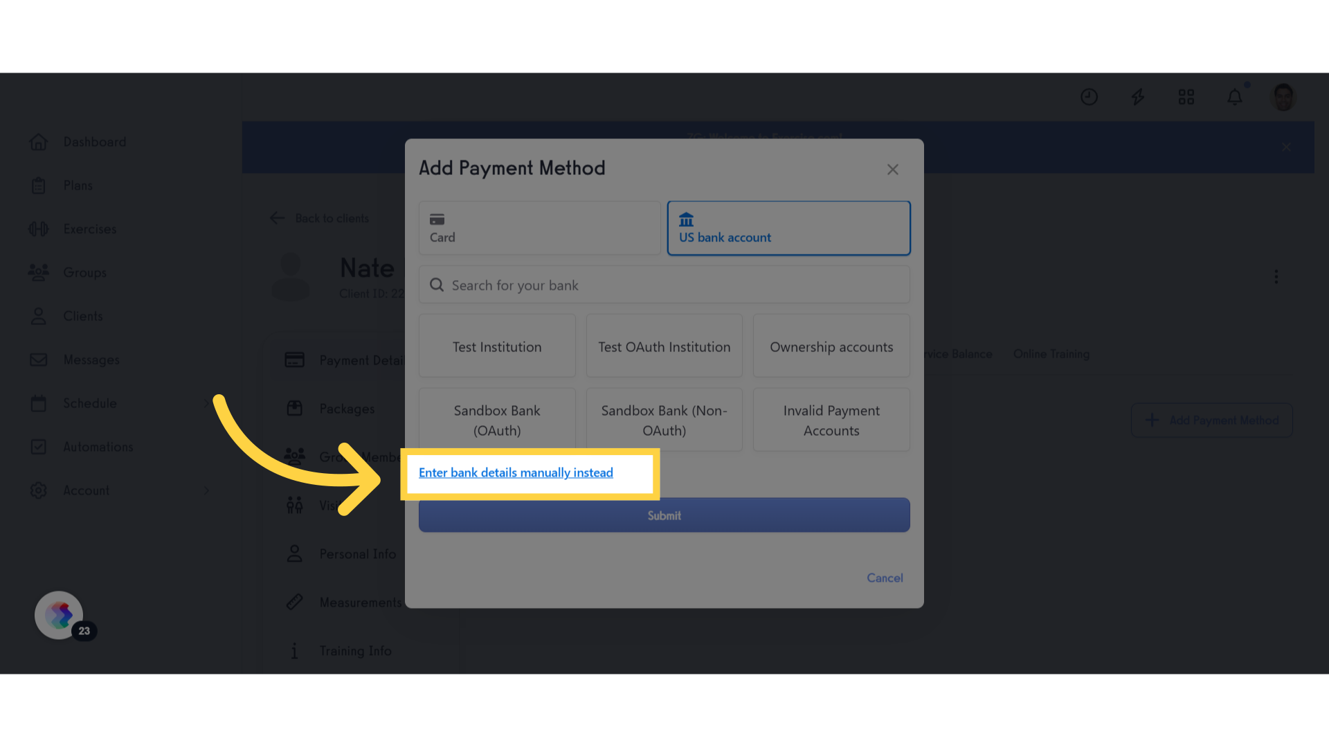 How to Manually Enter Bank Account Details to Add a Bank Account ...
