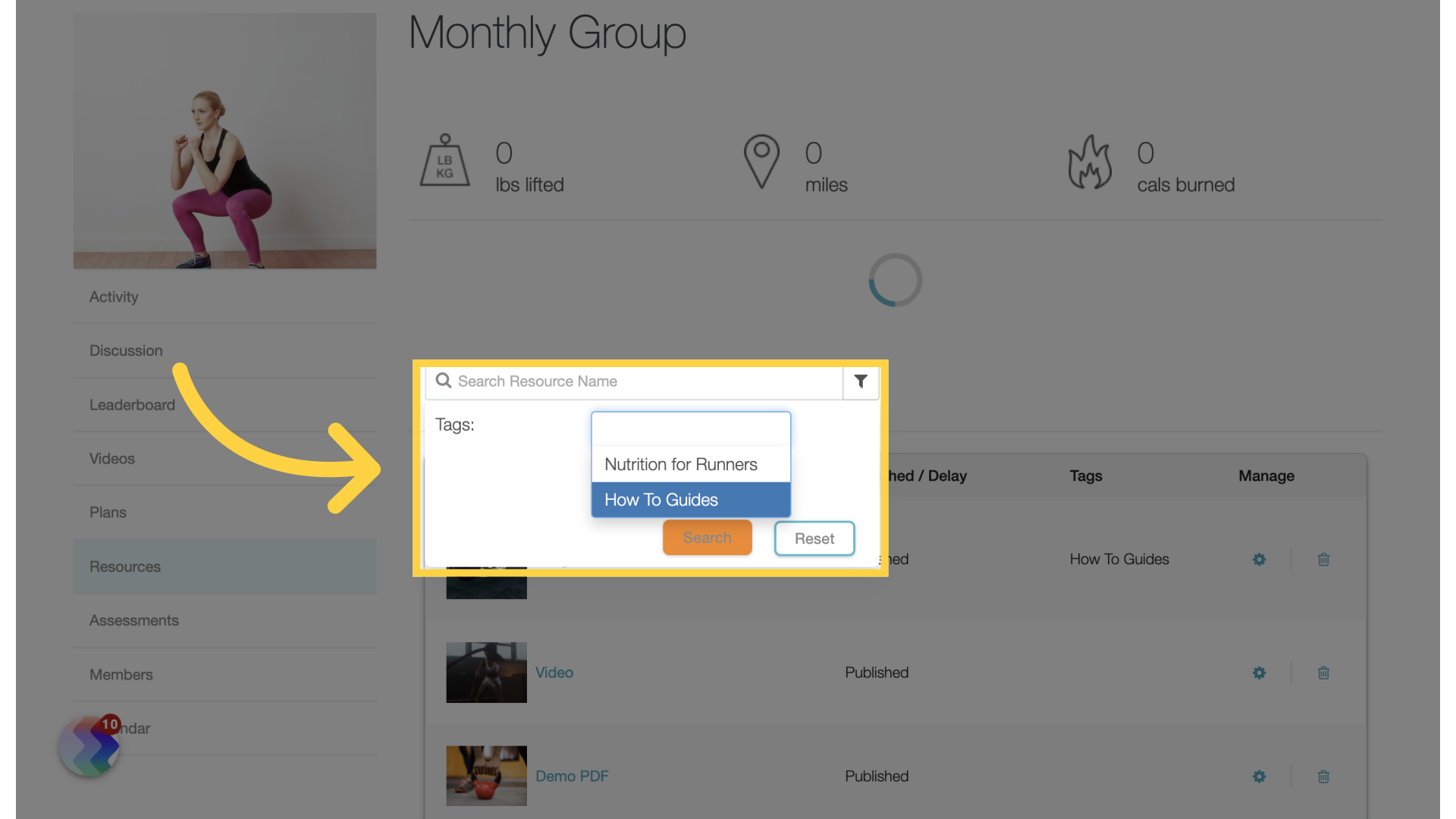 How do I add Tags to Group Resources so Clients can easily find them on the Group page ...