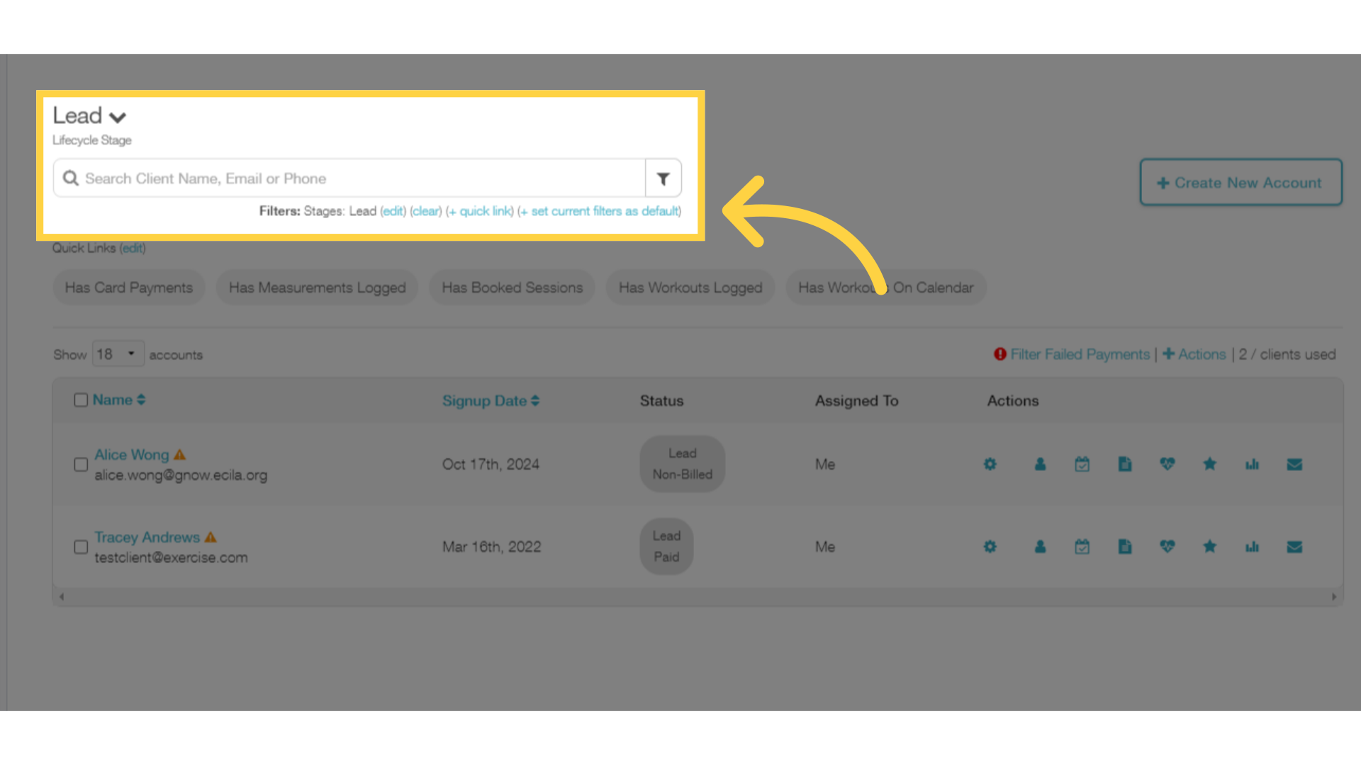 CRM Lite Overview | Exercise.com Knowledge Base