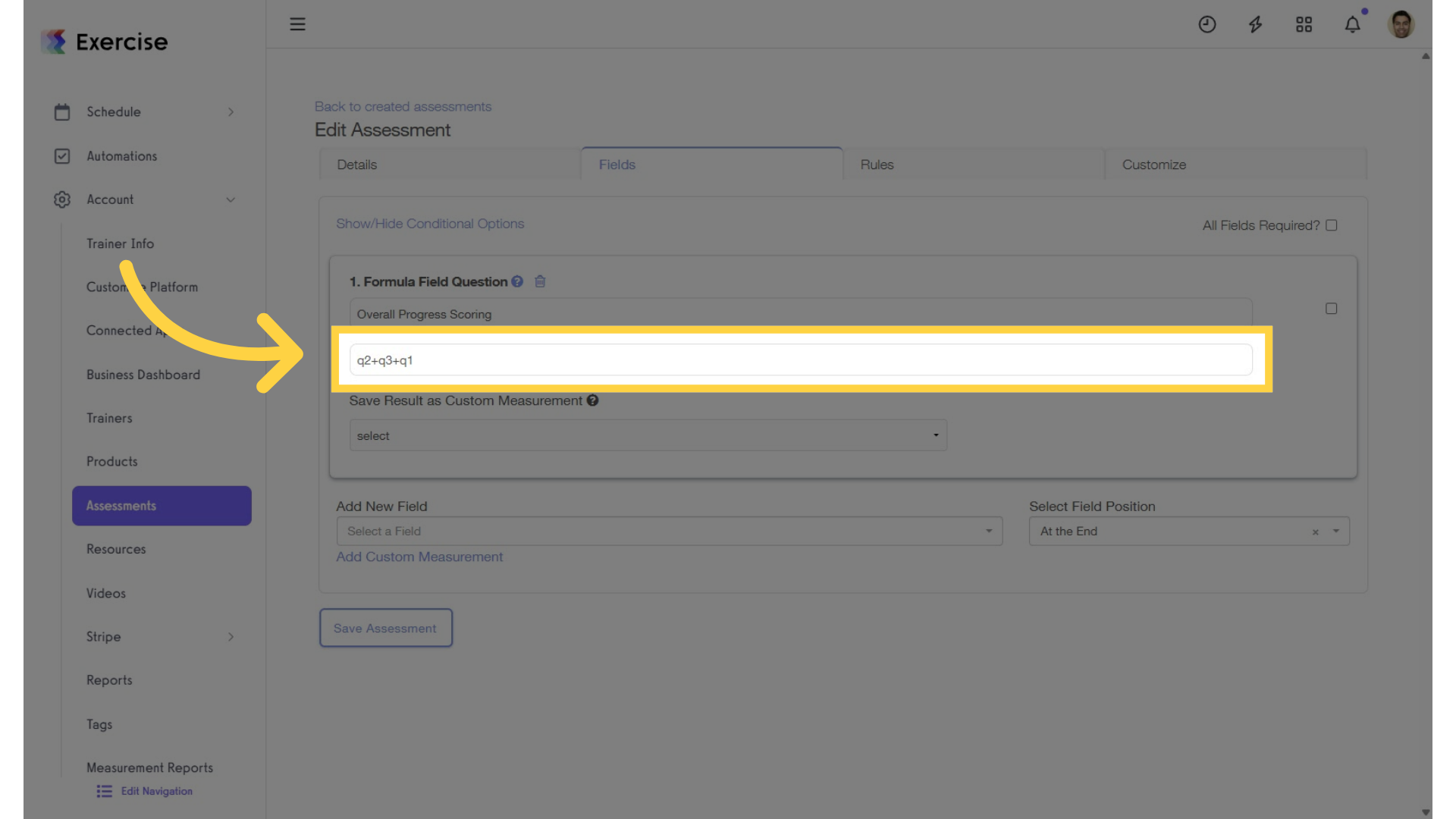 How to Create a Formula Assessment with a Selected Measurement ...