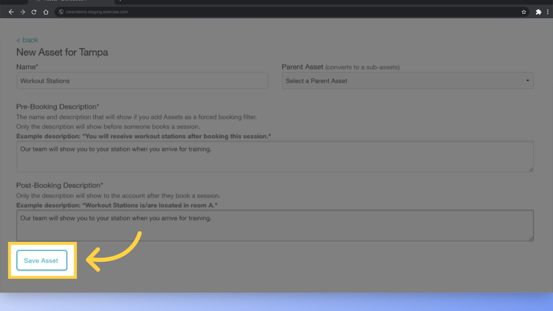 How to Create Assets and Sub-Assets | Exercise.com Knowledge Base