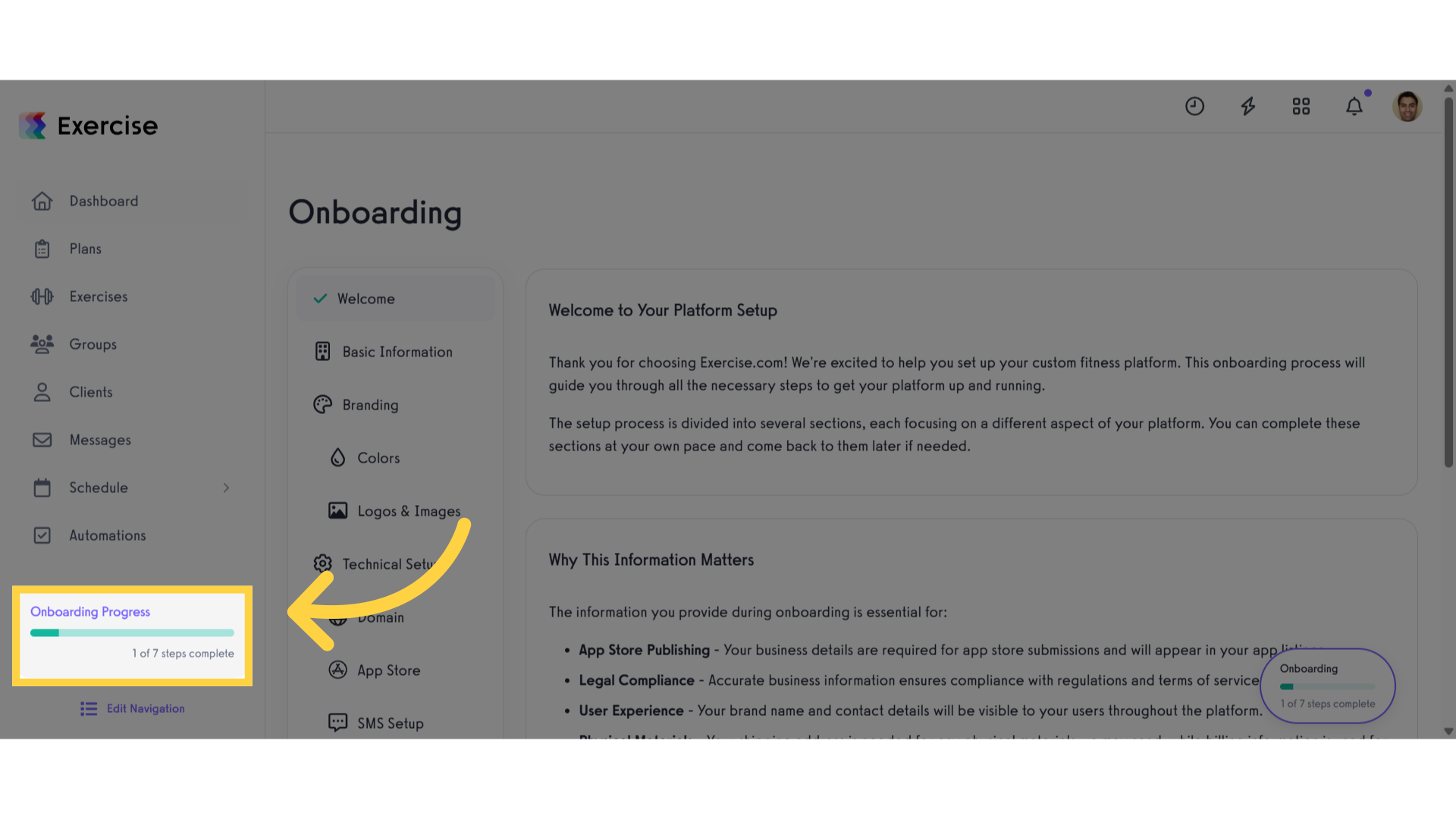 How to Set up Your Color Branding in Onboarding | Exercise.com ...