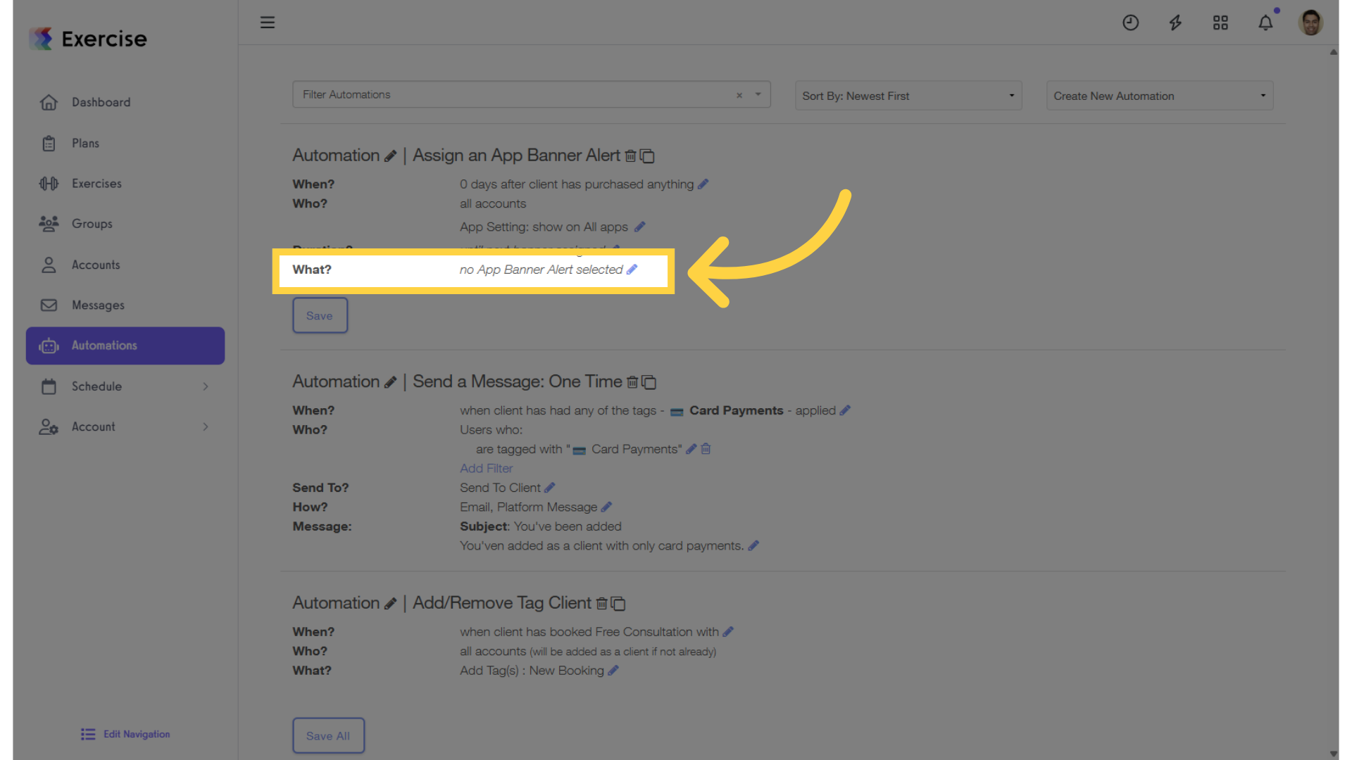 How to Create an App Banner Alert | Exercise.com Knowledge Base