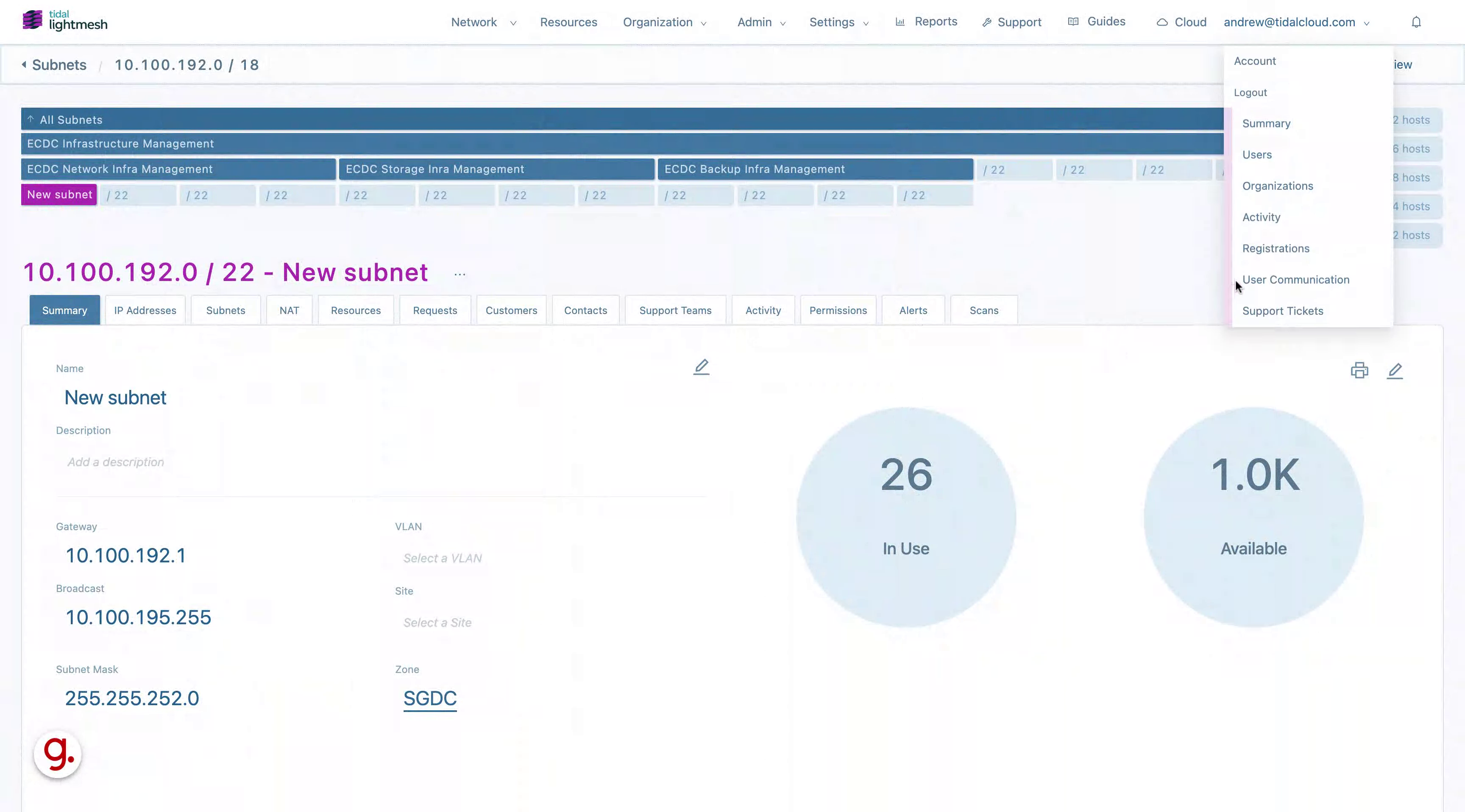 New Subnet Tidal Lightmesh User Guides