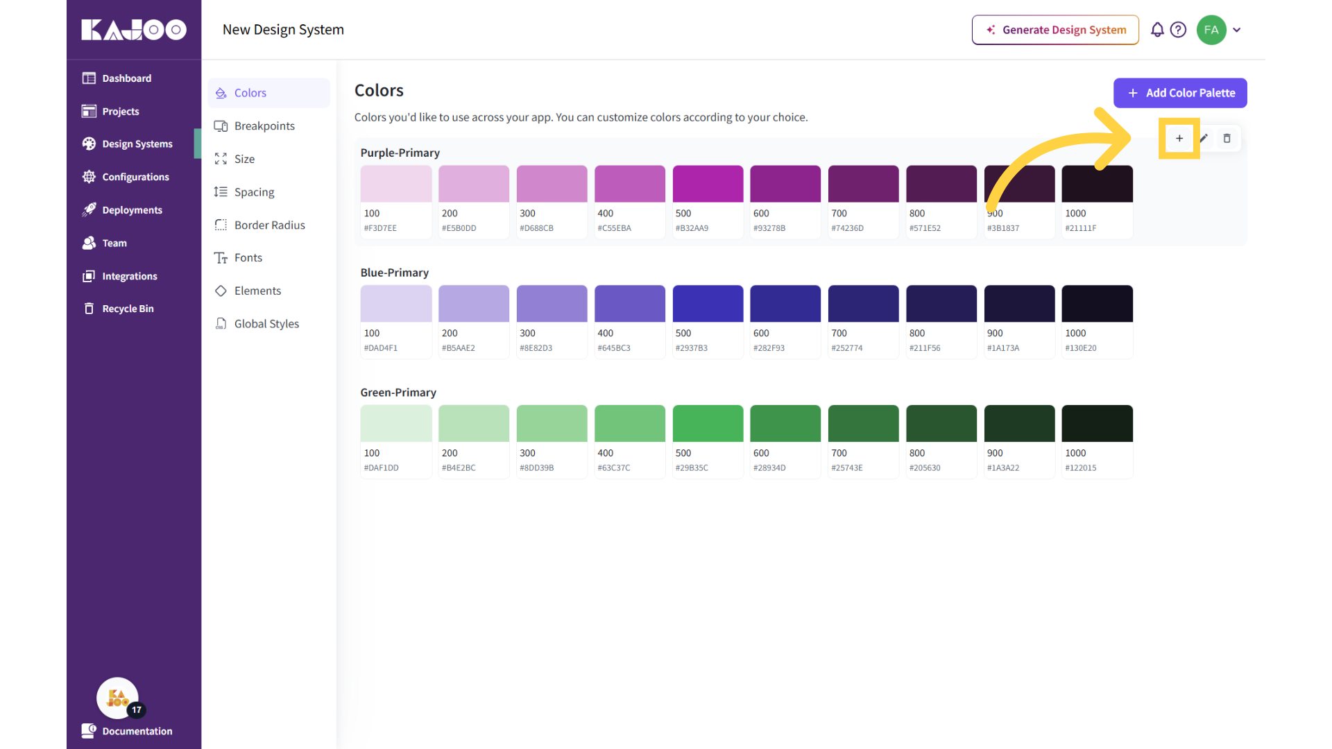 Adding Color Palettes to your Design System