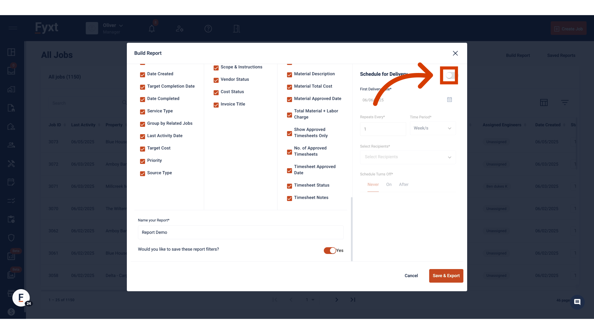 All Jobs Report Builder