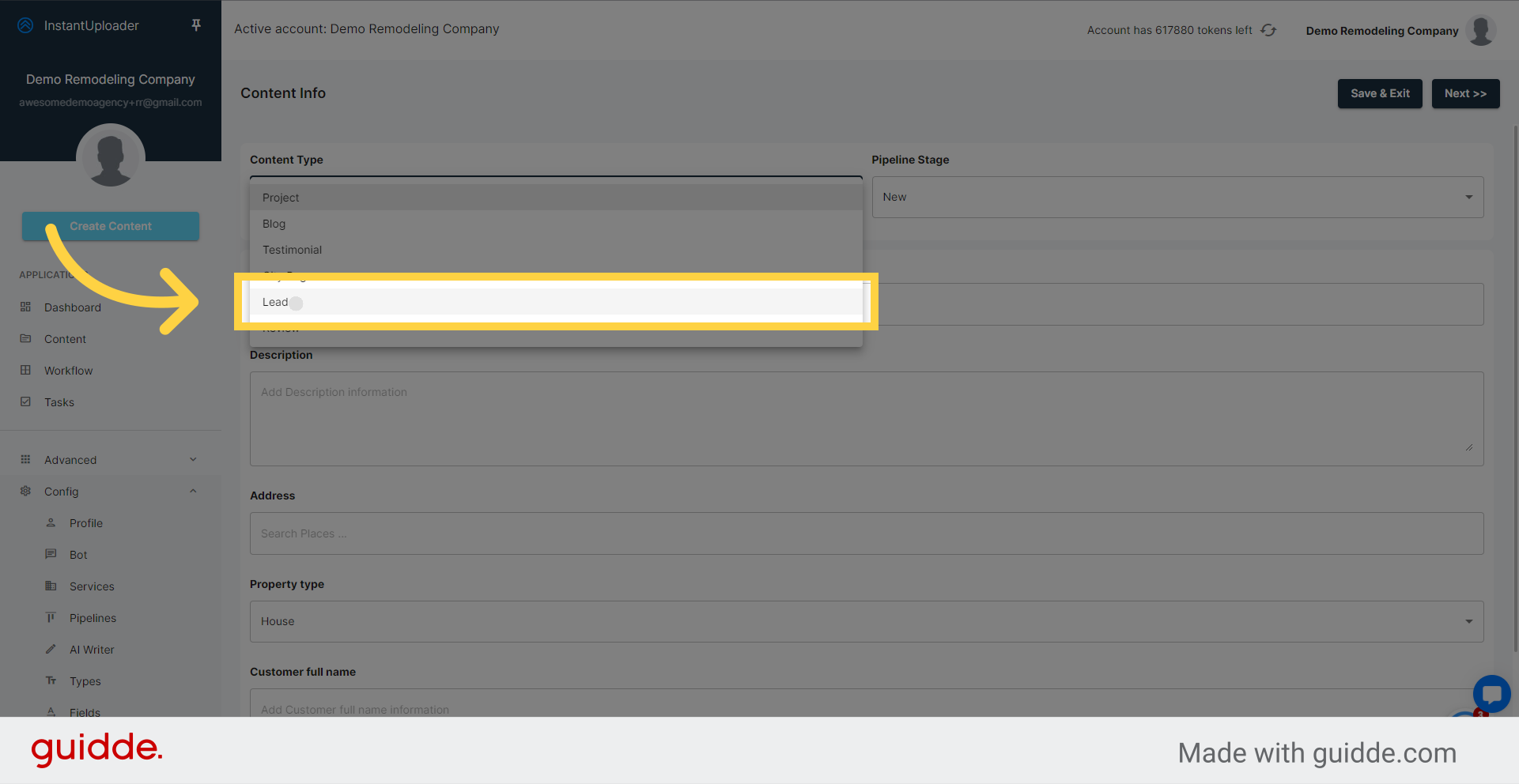 How to Create a Test Lead | InstantUploader