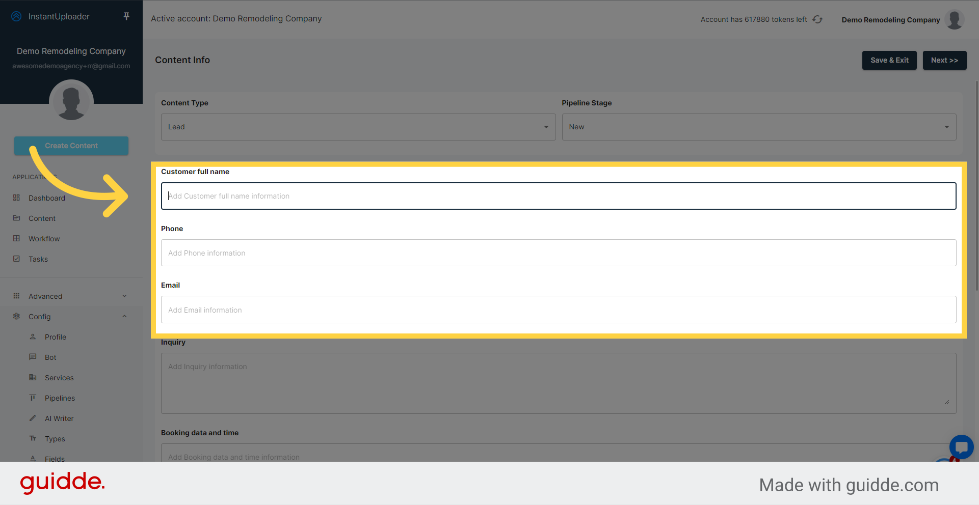 How to Create a Test Lead | InstantUploader
