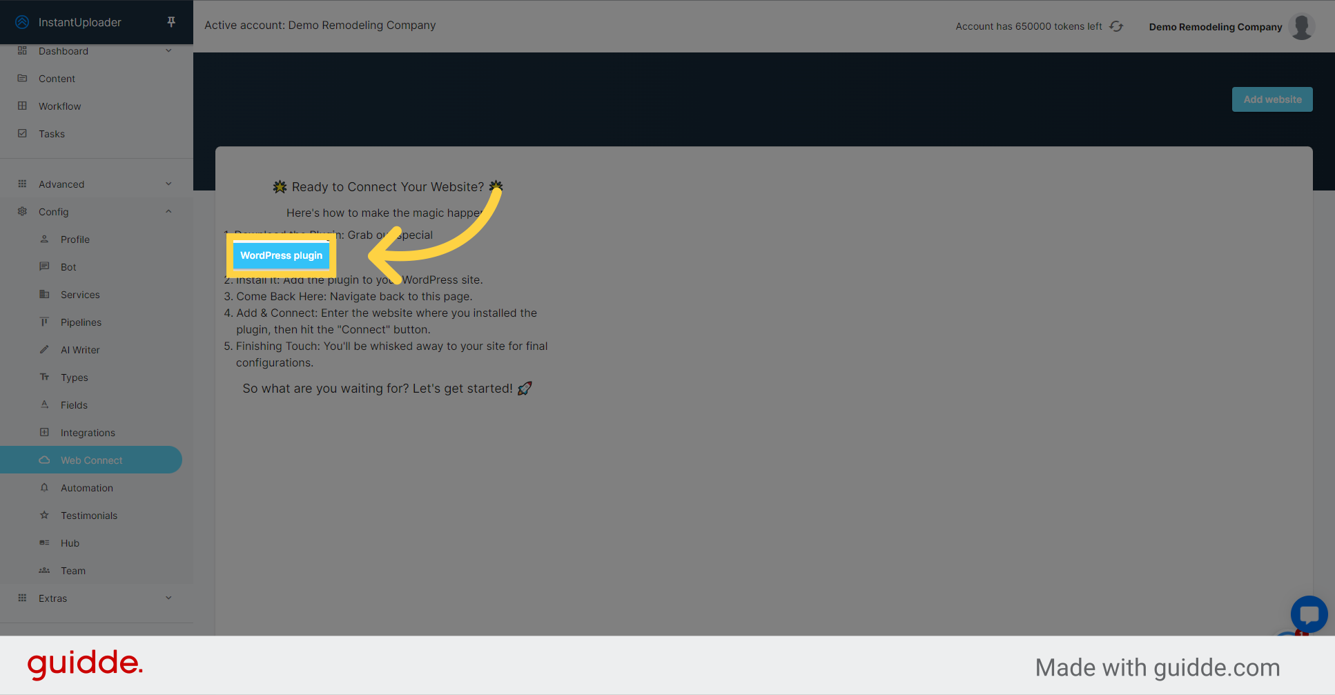 Web Connect (For WordPress Users) | InstantUploader