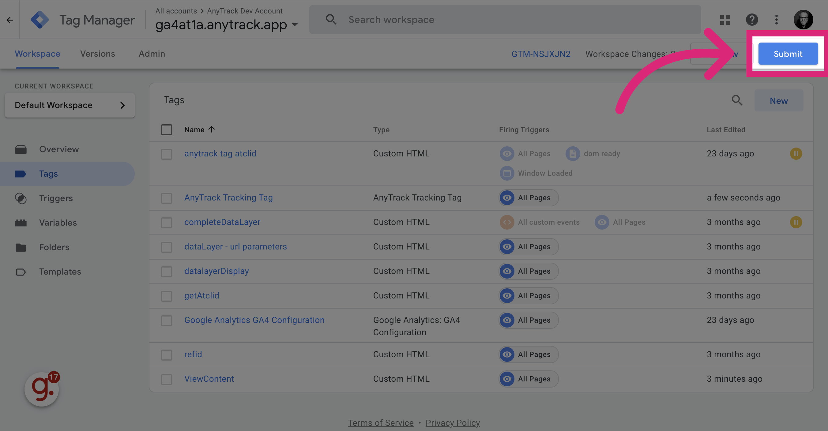 Install AnyTrack via Google Tag Manager
