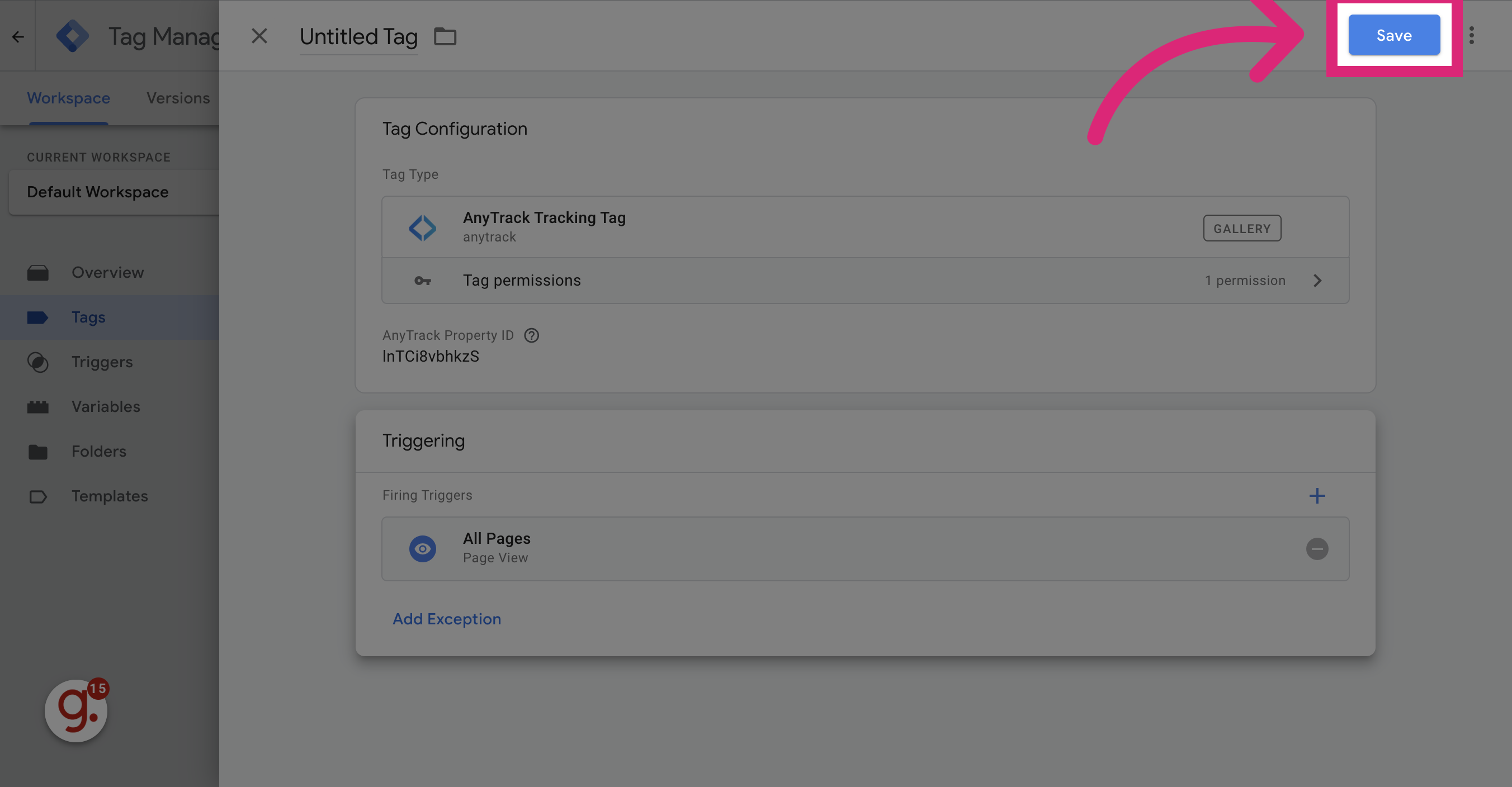 Install AnyTrack via Google Tag Manager