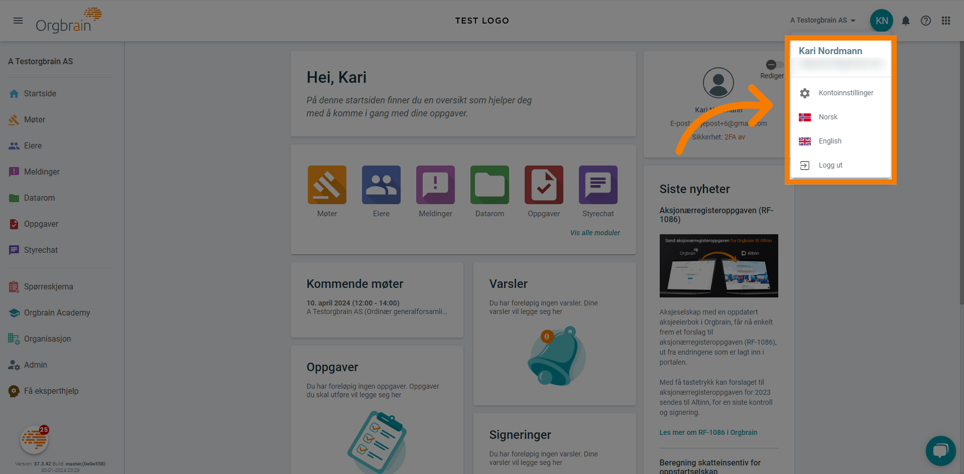 Hvordan komme i gang med Orgbrain for deg som er administrator?