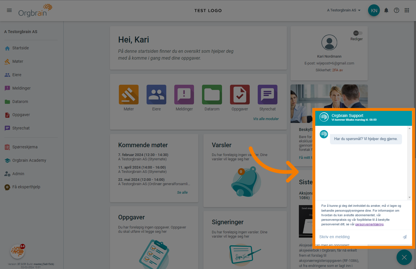 Hvordan komme i gang med Orgbrain for deg som er styremedlem?