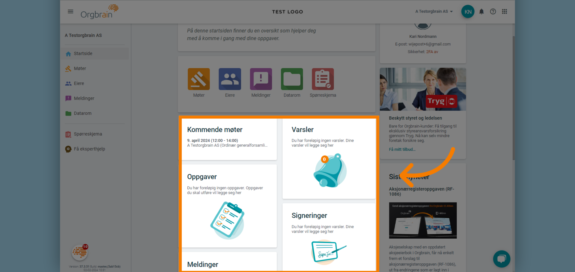 Hvordan komme i gang med Orgbrain for deg som er aksjonær/medlem?