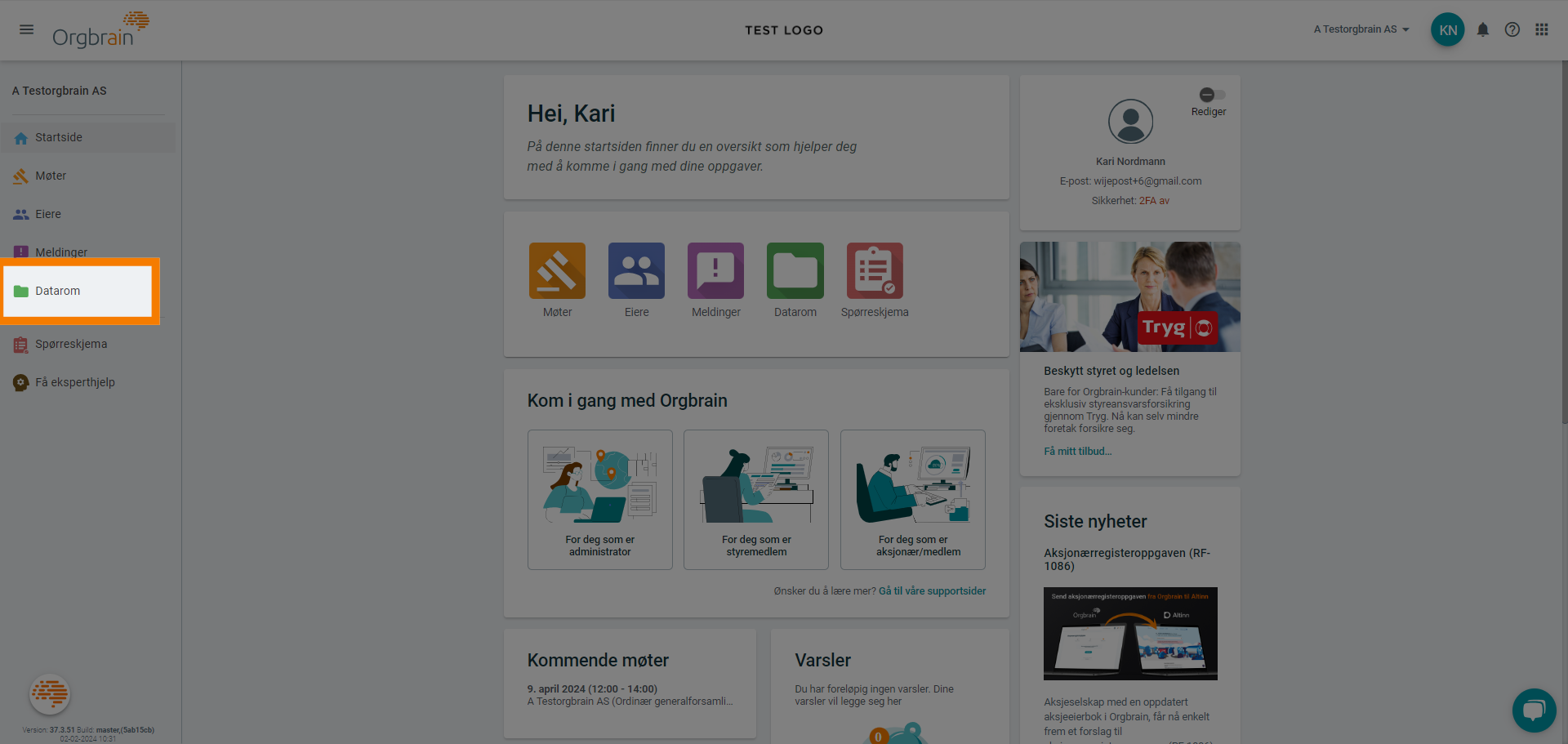 Hvordan komme i gang med Orgbrain for deg som er aksjonær/medlem?
