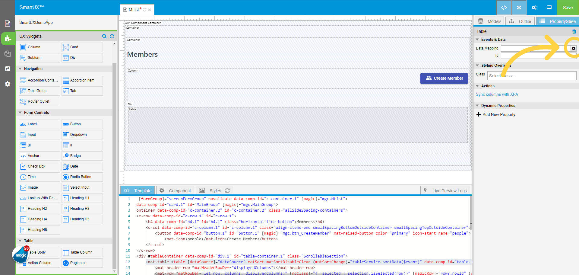 Lesson 5: Adding Table to the Component and Component to Sidebar of ...