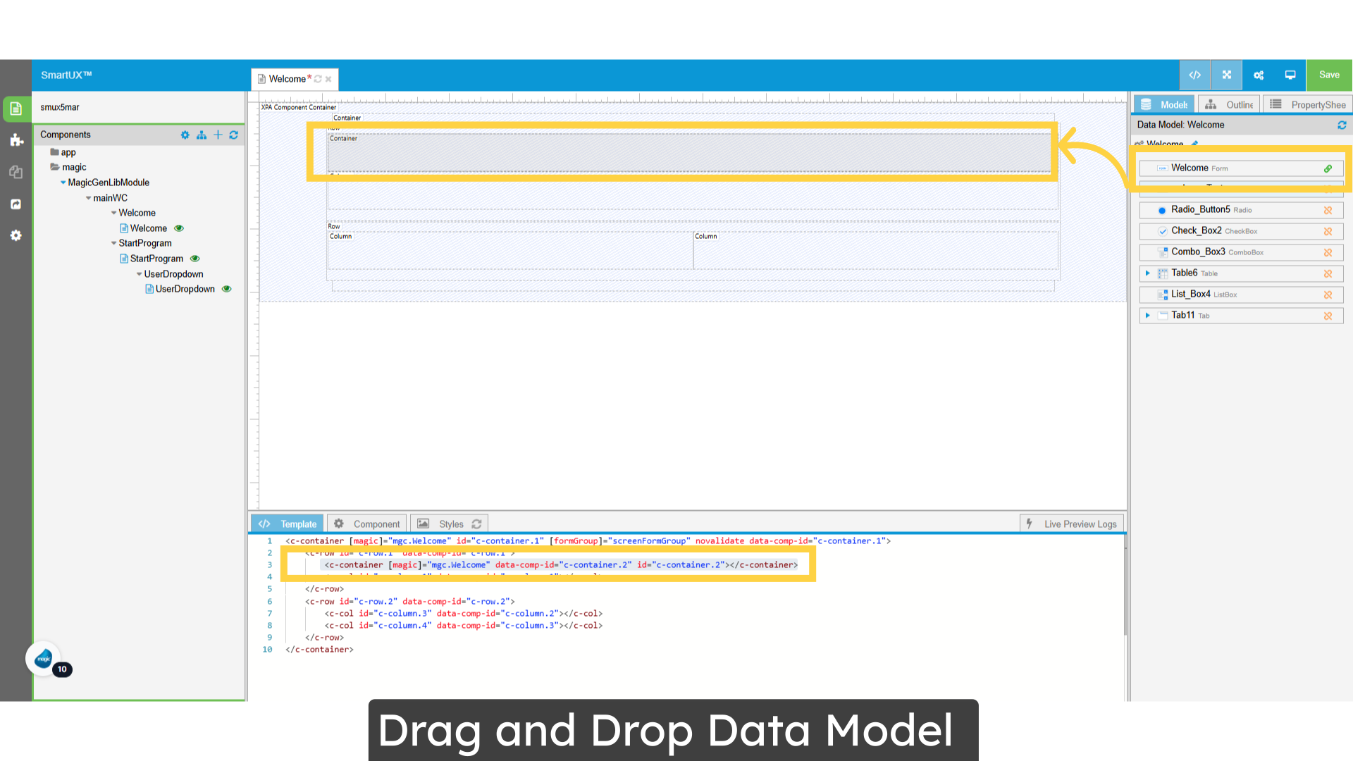 How Do I Drag and Drop Data Models onto the Canvas? – SmartUX