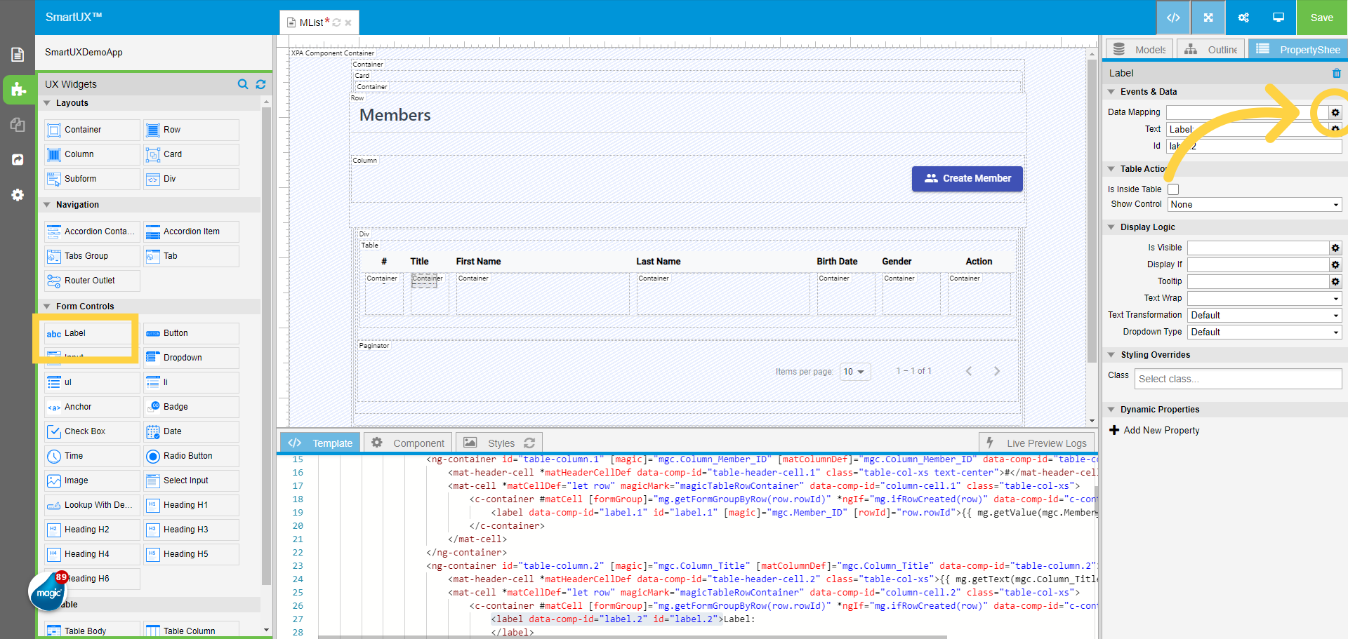 Lesson 7: Drag and Drop Widgets in Column Cell Container to display ...