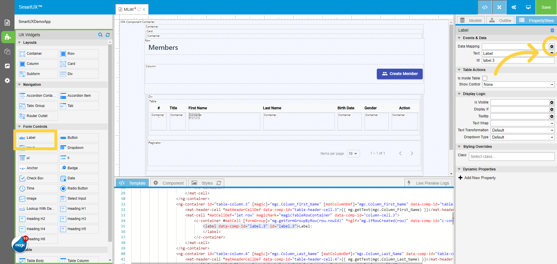 Lesson 7: Drag and Drop Widgets in Column Cell Container to display ...