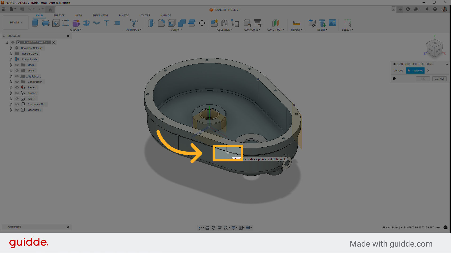 How to Create a Plane Through Three Points in Fusion 360