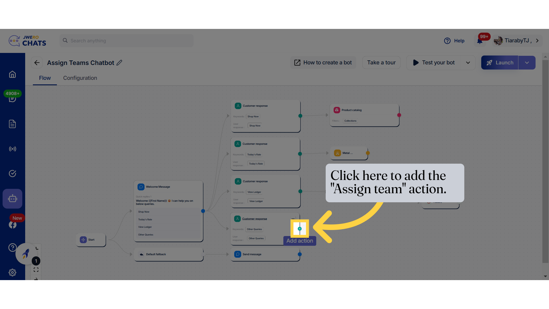 Assign Teams Action In Chatbot