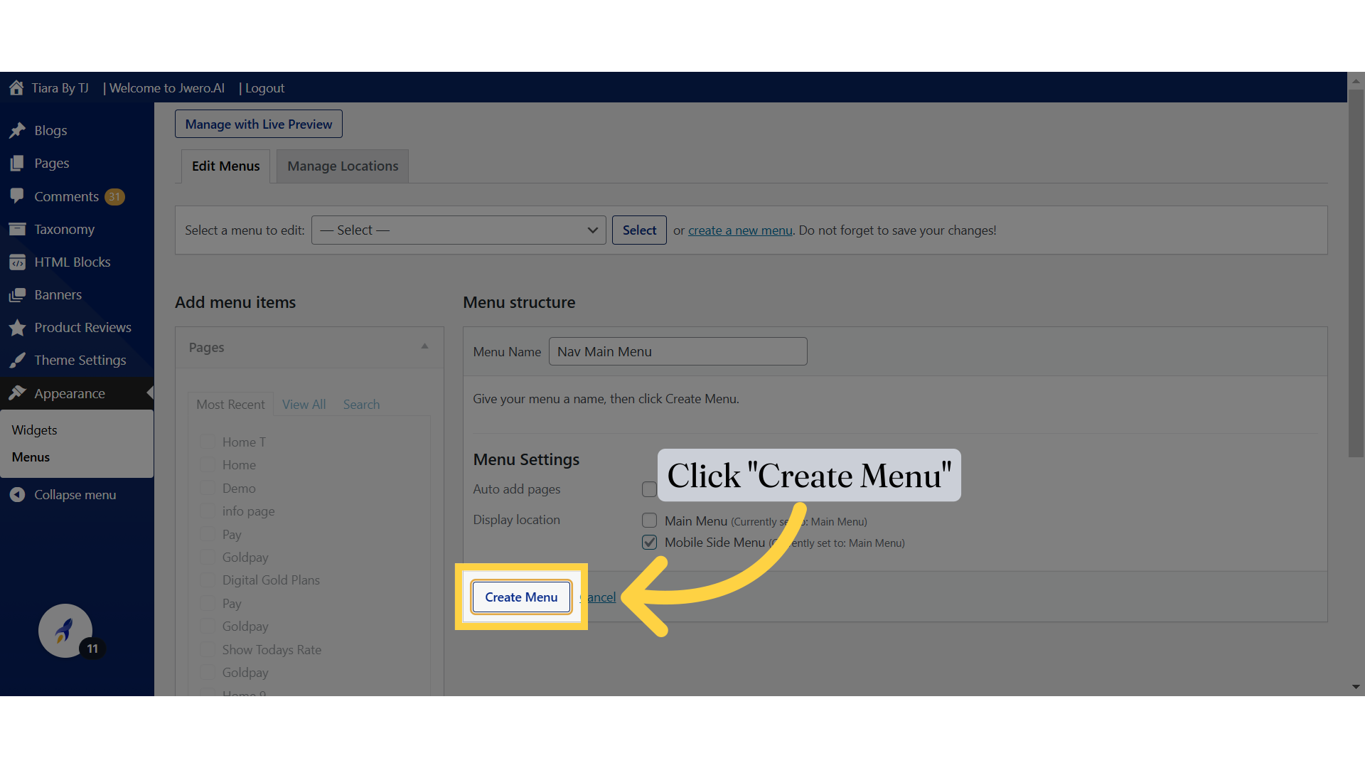How To Create Navigation Menus