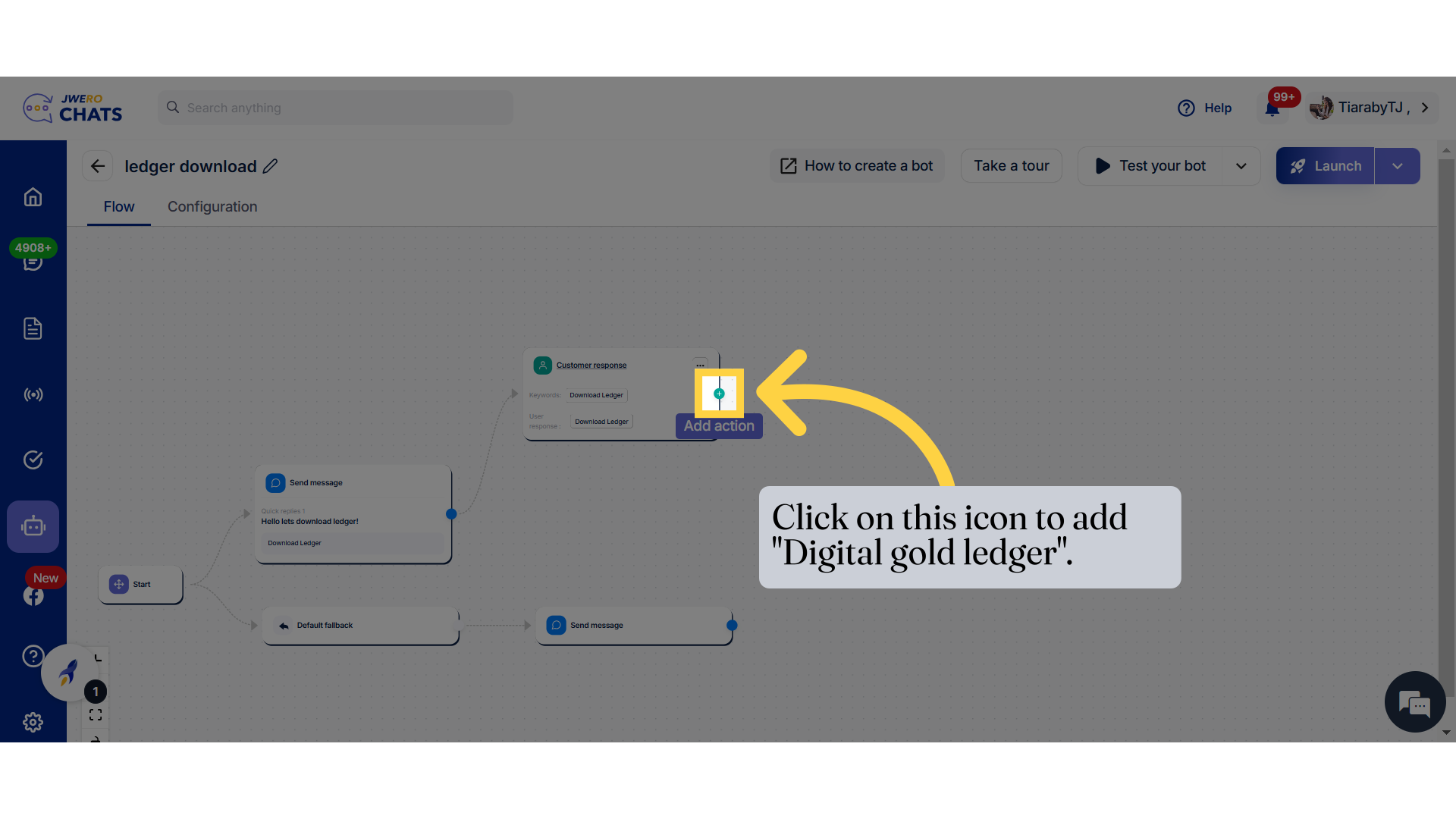 Digital Gold Ledger Action In Chatbot