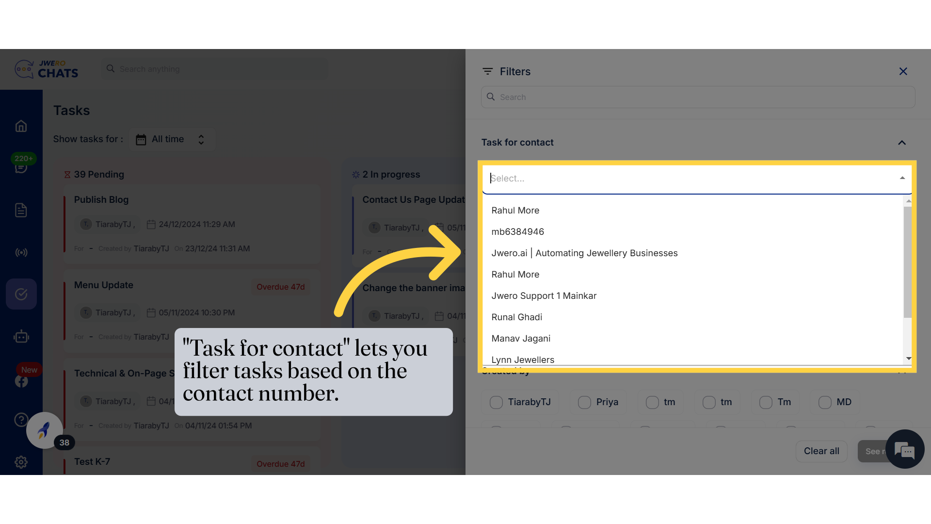 Working Of Tasks Filter