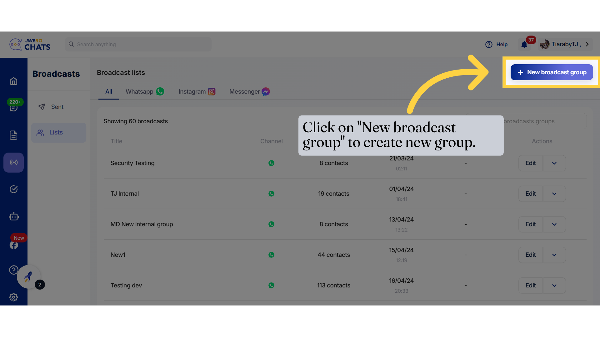 How To Create Broadcast Group
