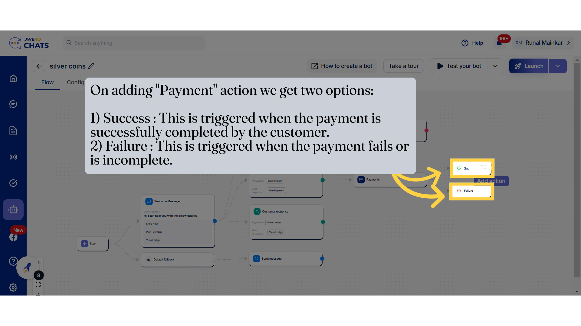 Payments Action In Chatbot